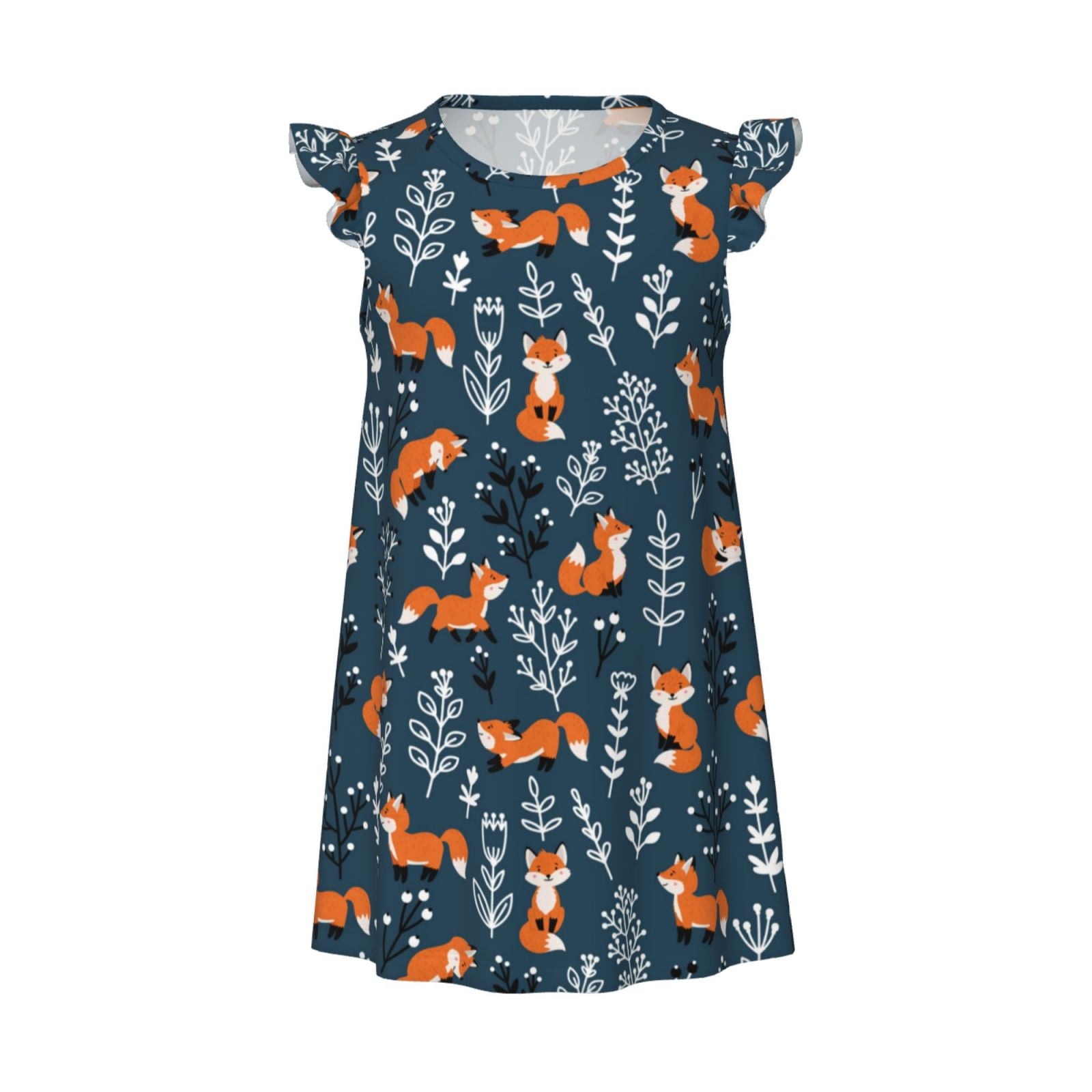 Ratiio cute fall fox Print Girls Nightgowns, Princess Pajama Dresses ...