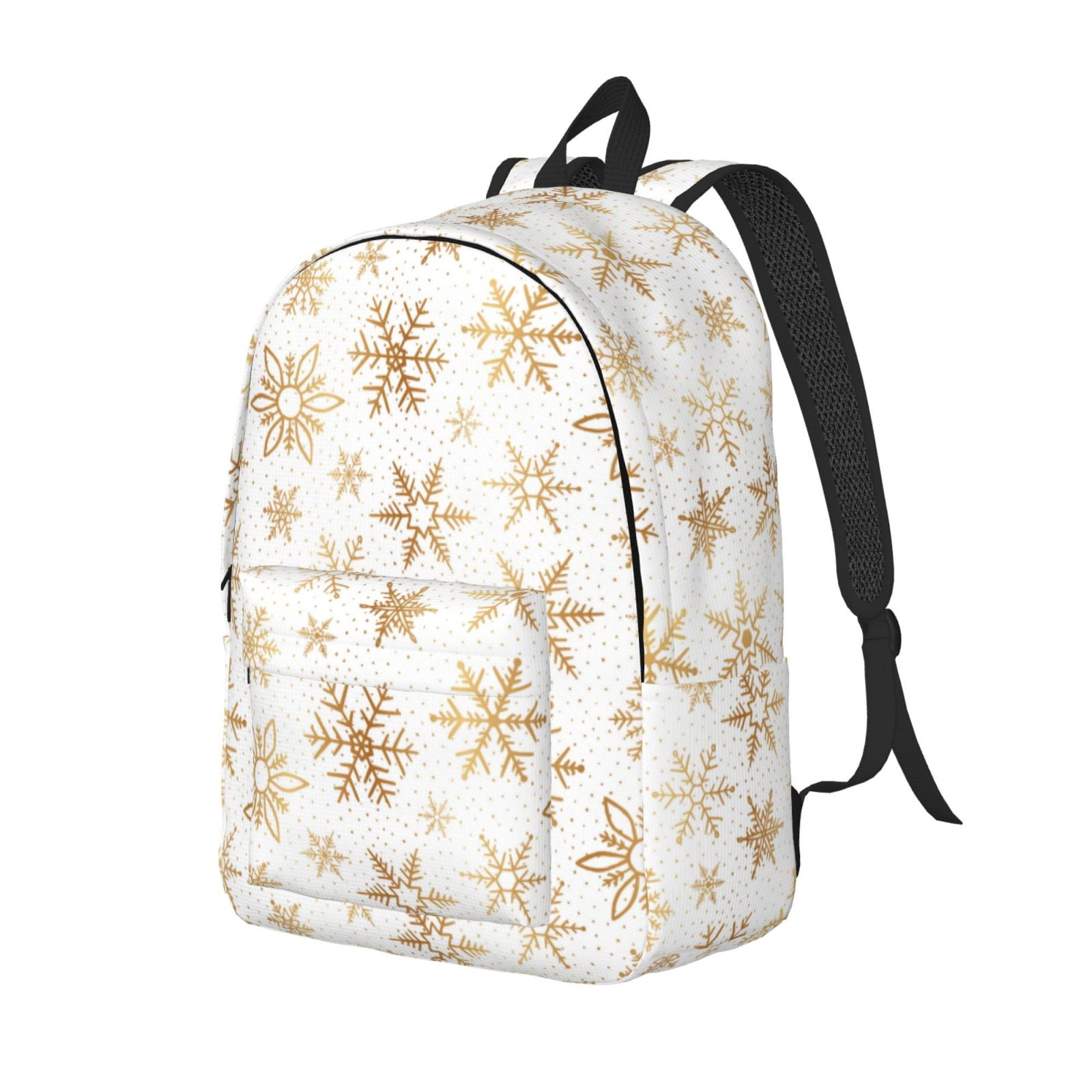 Ratiio gold Snowflake print Print Canvas Backpack for Women & Men Retro ...