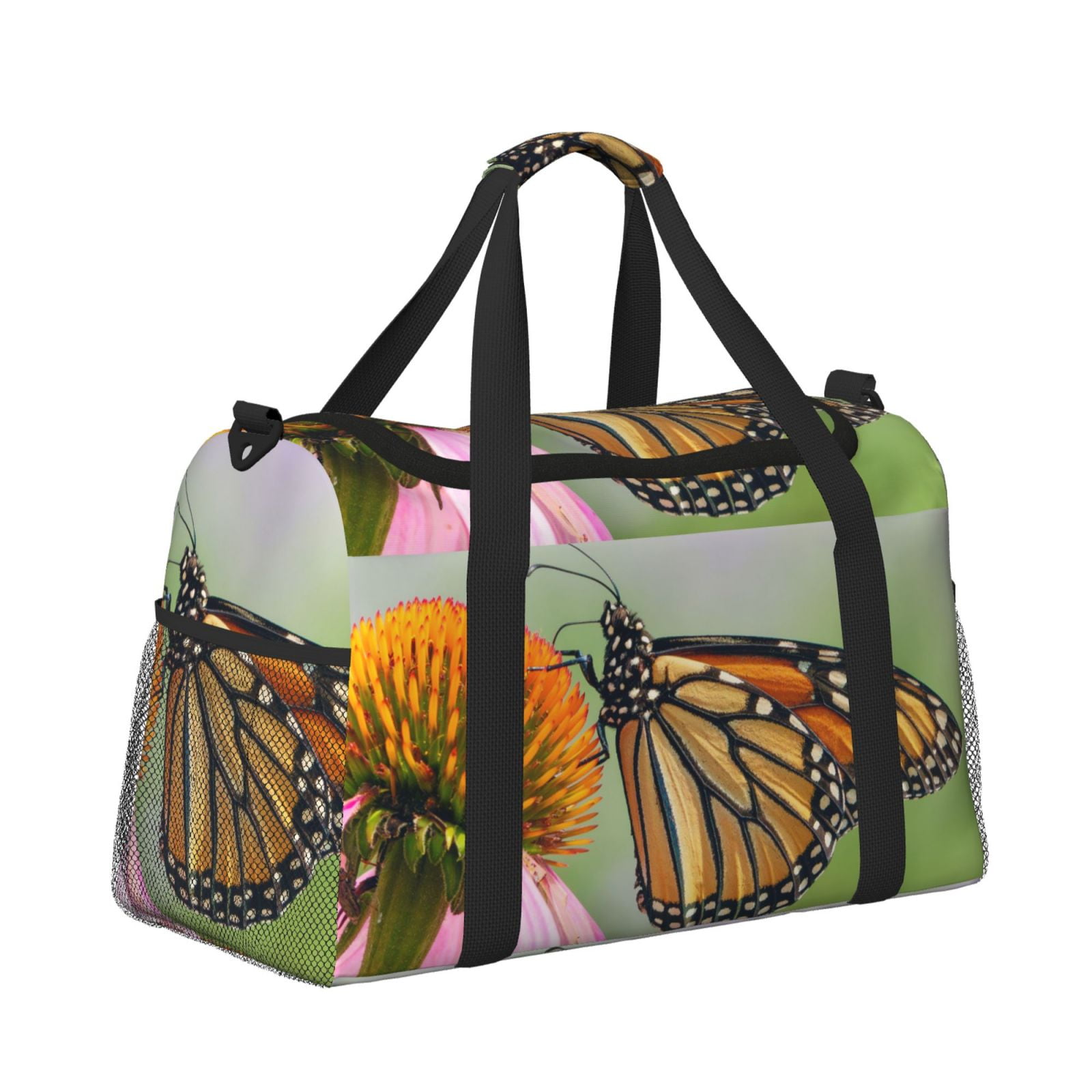 Ratiio A monarch butterfly Pattern Hand Travel Bag, Weekender Carry On ...