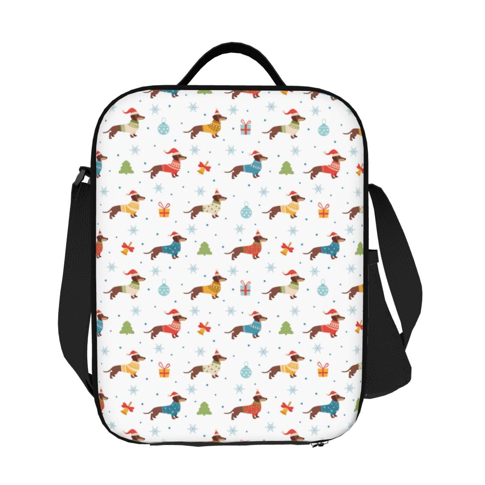 Ratiio winter Snowflake Dachshund Print Lunch Box - Reusable Lunch Bag ...
