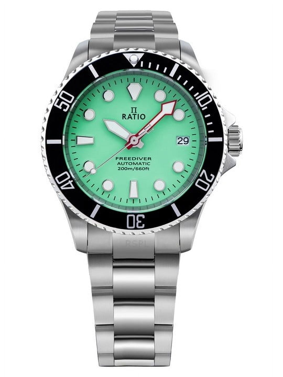 Ratio FreeDiver Sapphire Stainless Steel Green Dial Automatic RTF049 ...