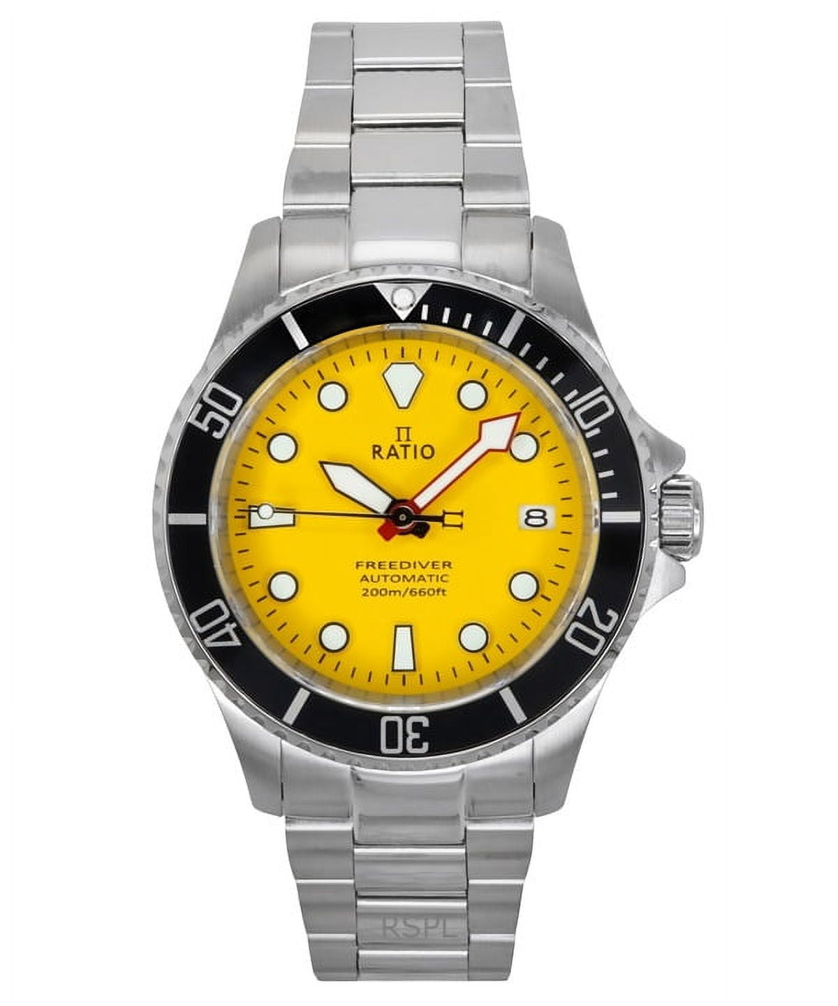 Ratio FreeDiver Sapphire Stainless Steel Yellow Dial Automatic RTF044 ...
