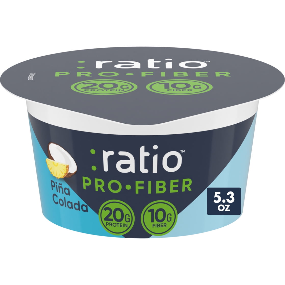 Ratio Pro-Fiber Yogurt Cultured Dairy Snack Cup, Pina Colada, 5.3 oz ...