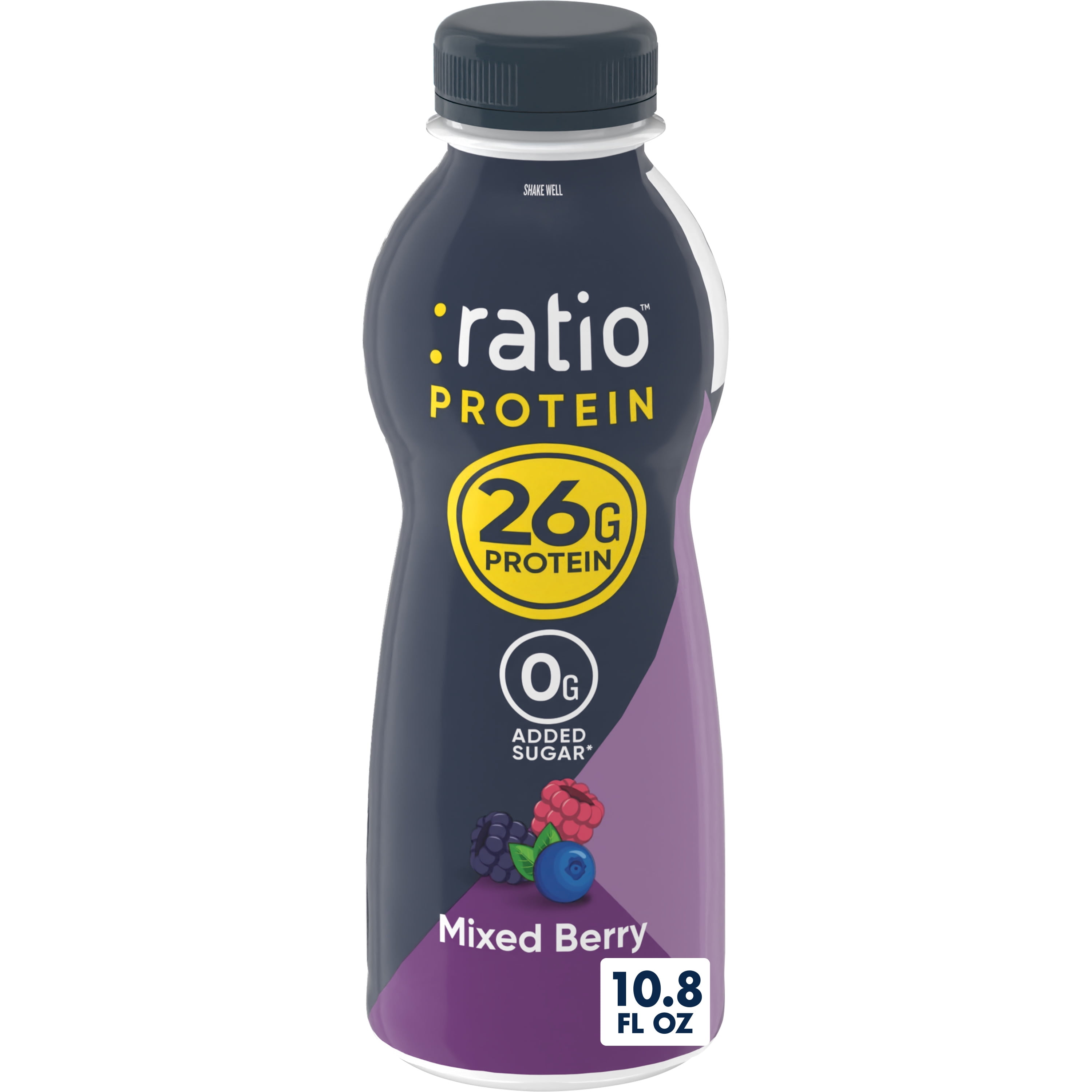 Ratio Protein Dairy Drink, Mixed Berry, 26g Protein, 10.8 fl oz ...
