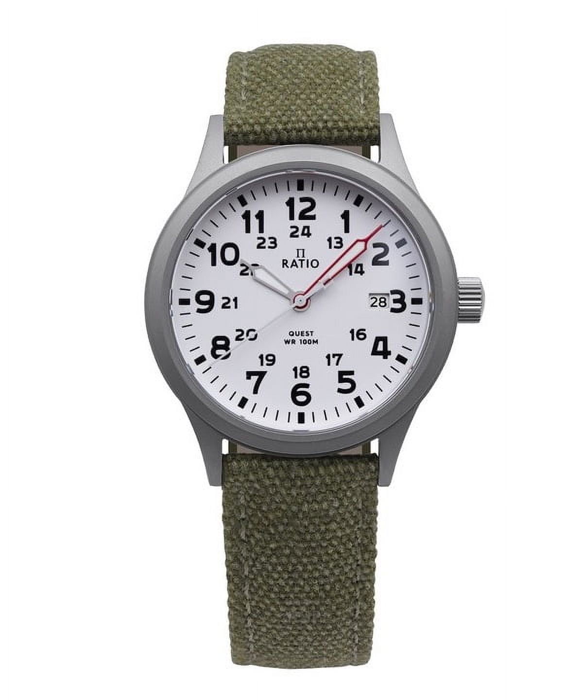 Ratio Quest Men's Field Watch Sapphire Canvas Strap Quartz RTQ027 100M ...