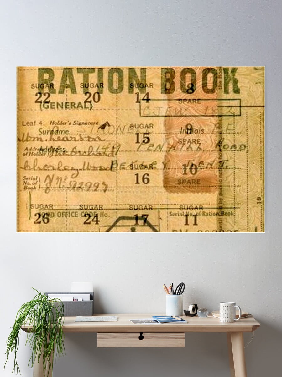 Ration Booklet Collage - World War Ii Poster Wall Art, Modern Wall ...