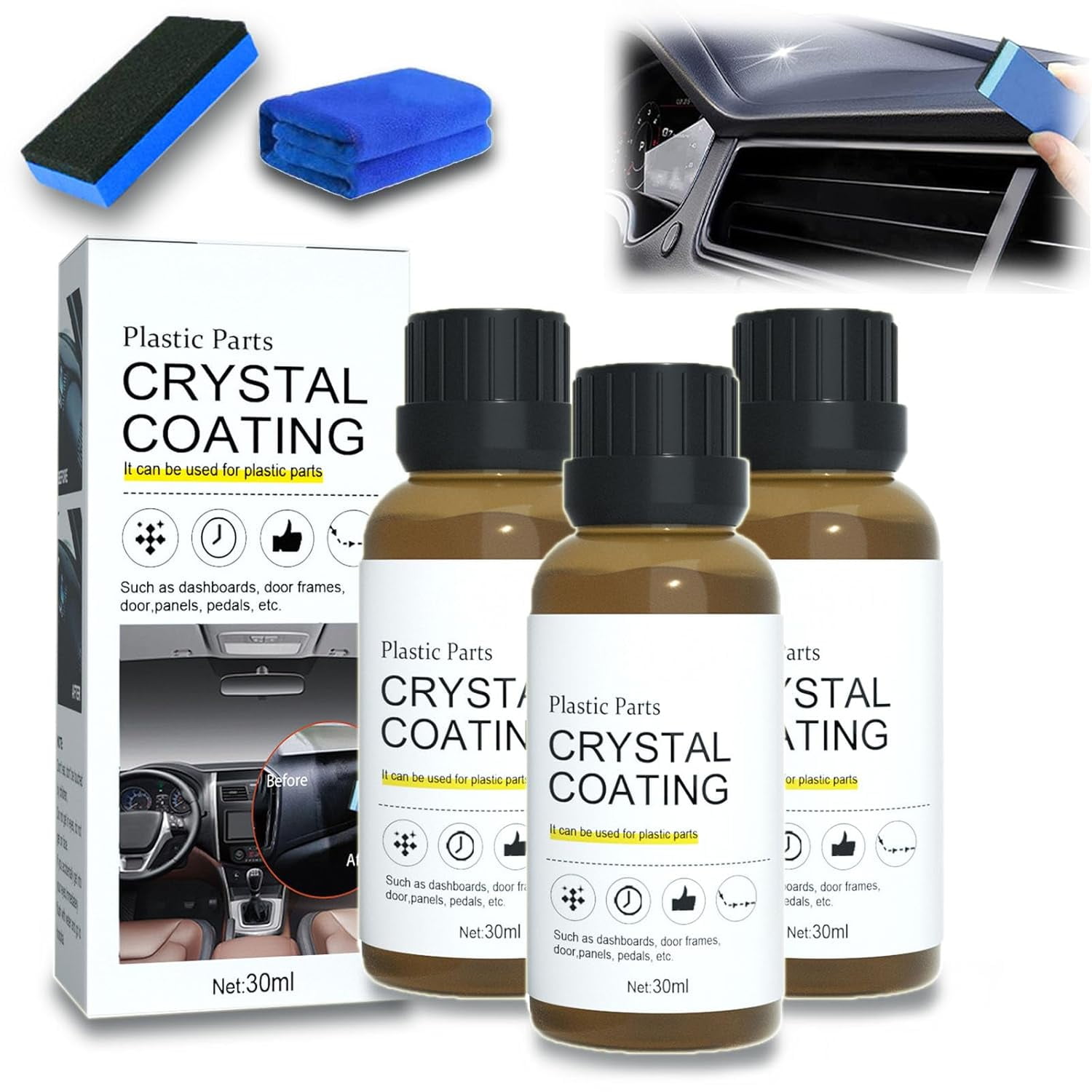 Rationalh Plastic Parts Crystal Coating Kit for Car, Nano Crystal ...