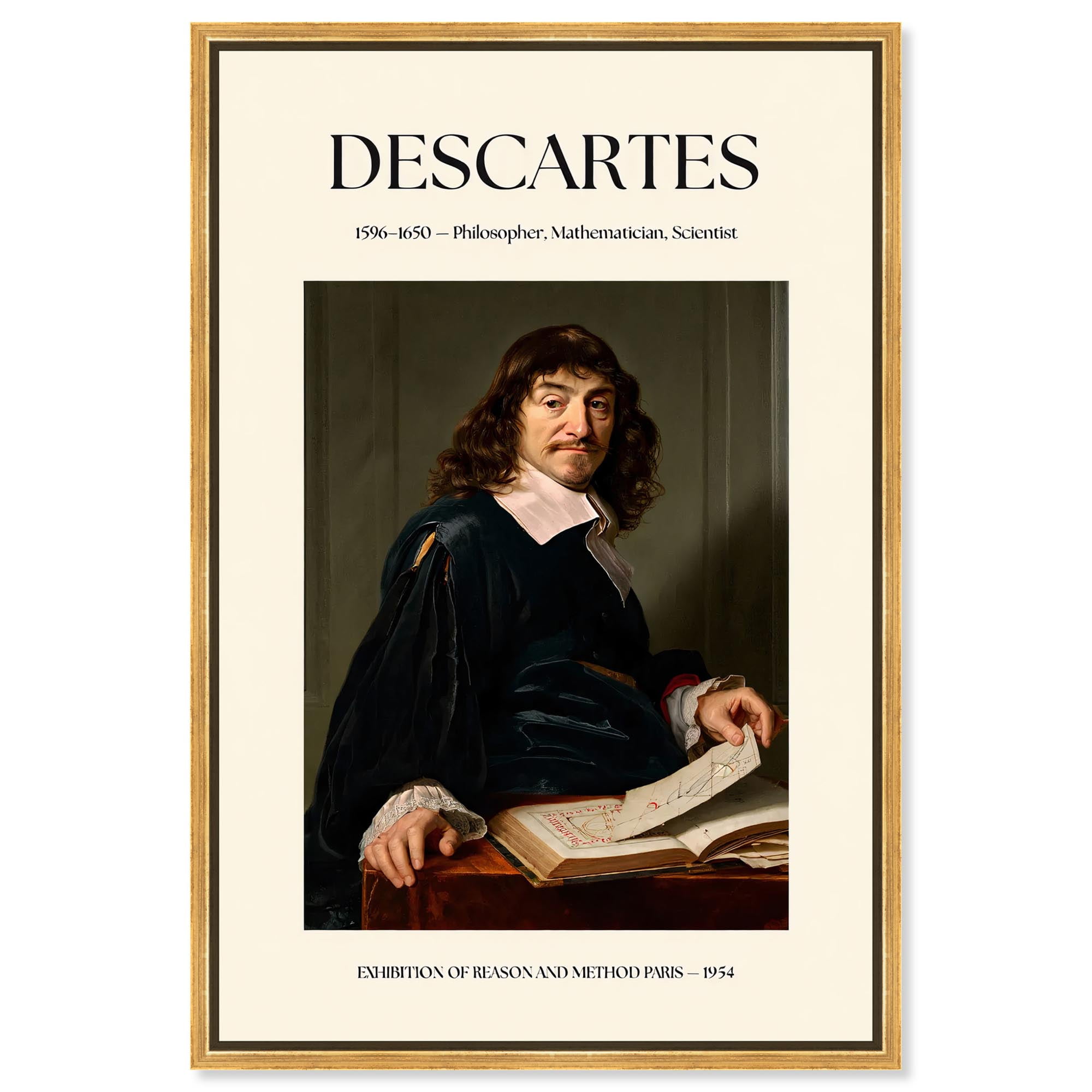 Rationalist Thinker Canvas Historic Men Posters by Art Remedy, Gold ...