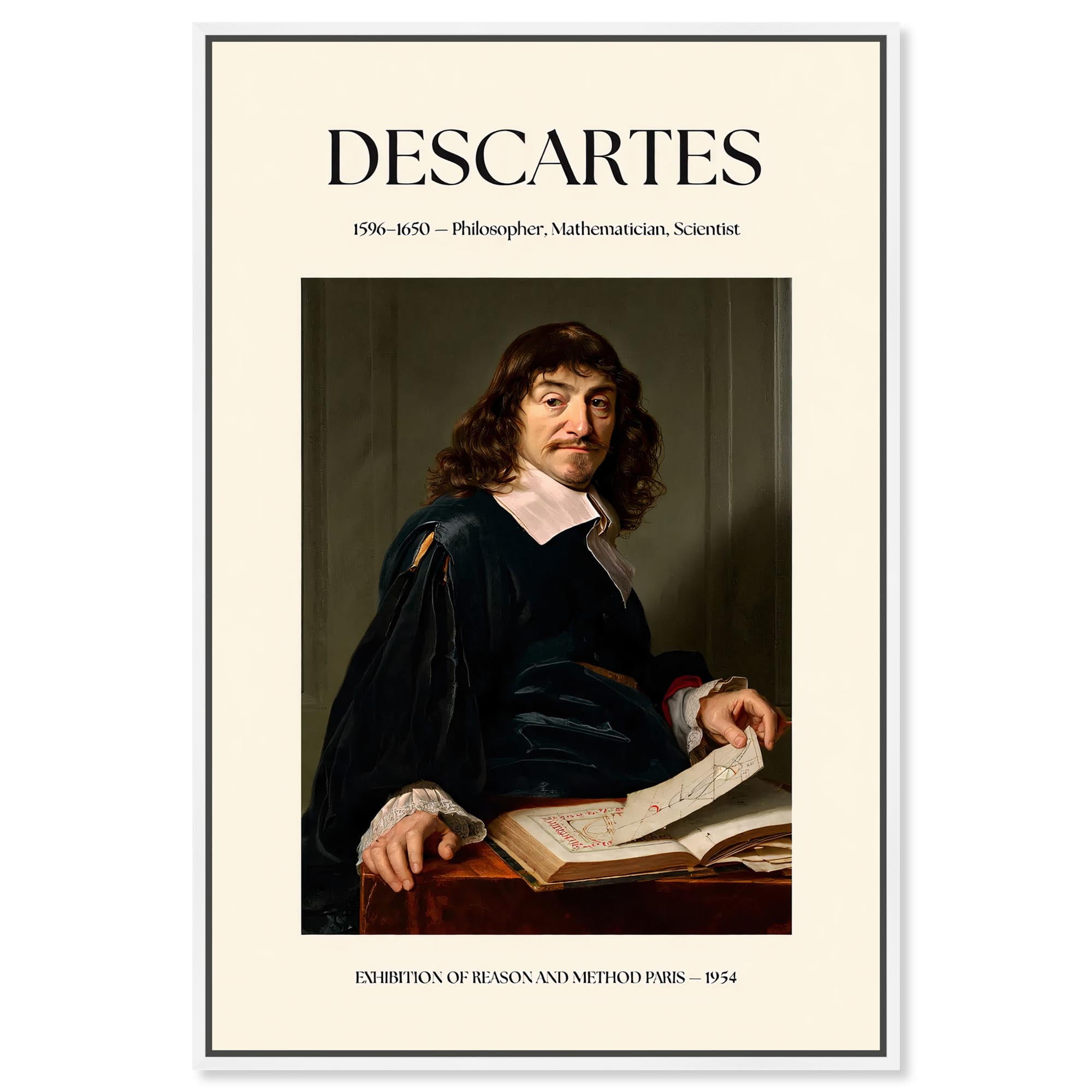 Rationalist Thinker Canvas Historic Men Posters by Art Remedy, White ...