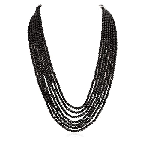 Ratnavali Jewels Black color 7 Line Quartz Beads Strand Jewelry ...
