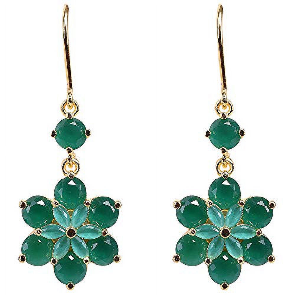 Ratnavali Jewels Cubic Zirconia Diamond Gold Plated Green Hanging Hook ...