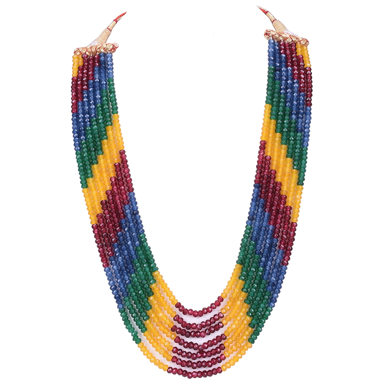Ratnavali Jewels Multi Color 7 Line Quartz Beads Strand Jewelry ...