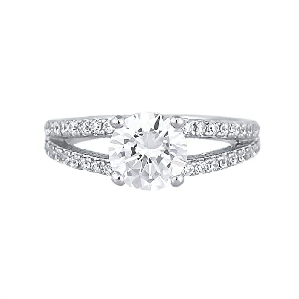 Ratnavali Jewels Ring 92.5 Pure Sterling Silver American Diamond Dual ...