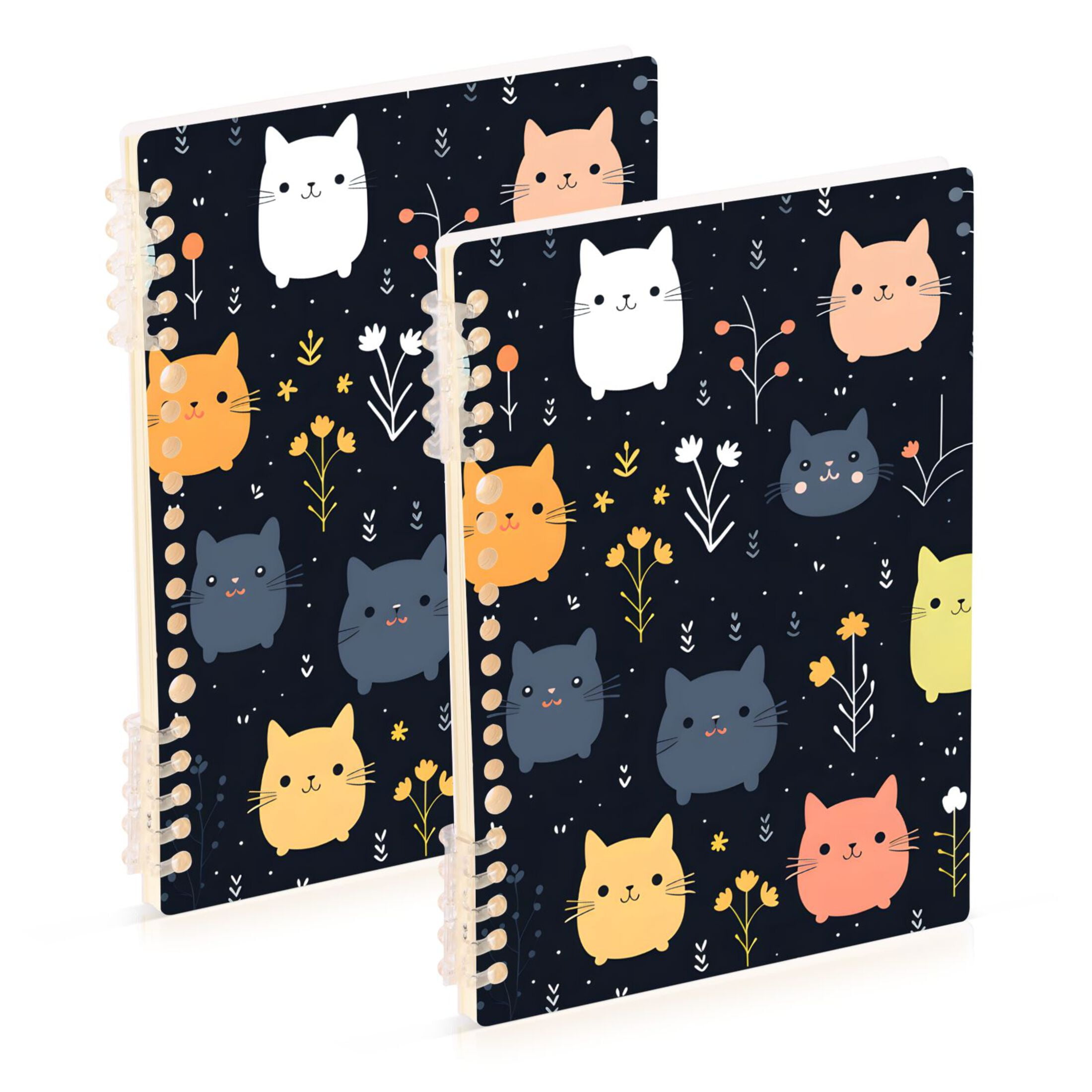 Rats Mouse Flowers Leaves Black Ring Binder Notebook Journey Note Diary ...