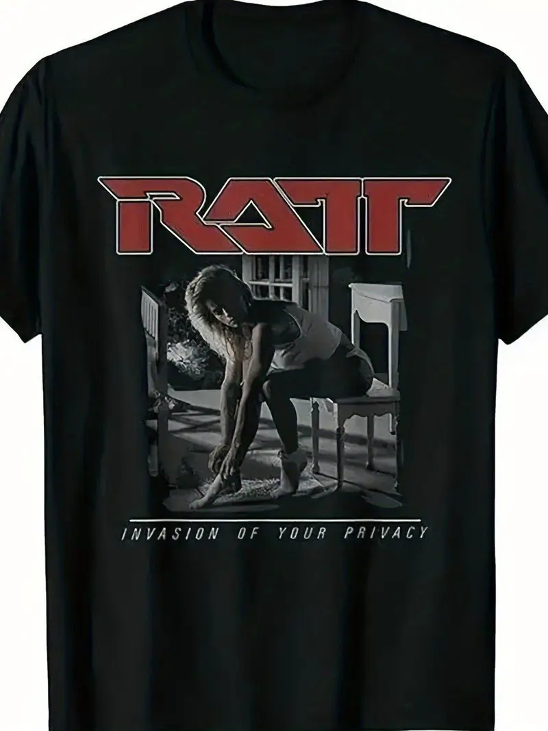 Ratt Band Vintage Graphic T-Shirt for Men - 100% Cotton Crew Neck Short ...
