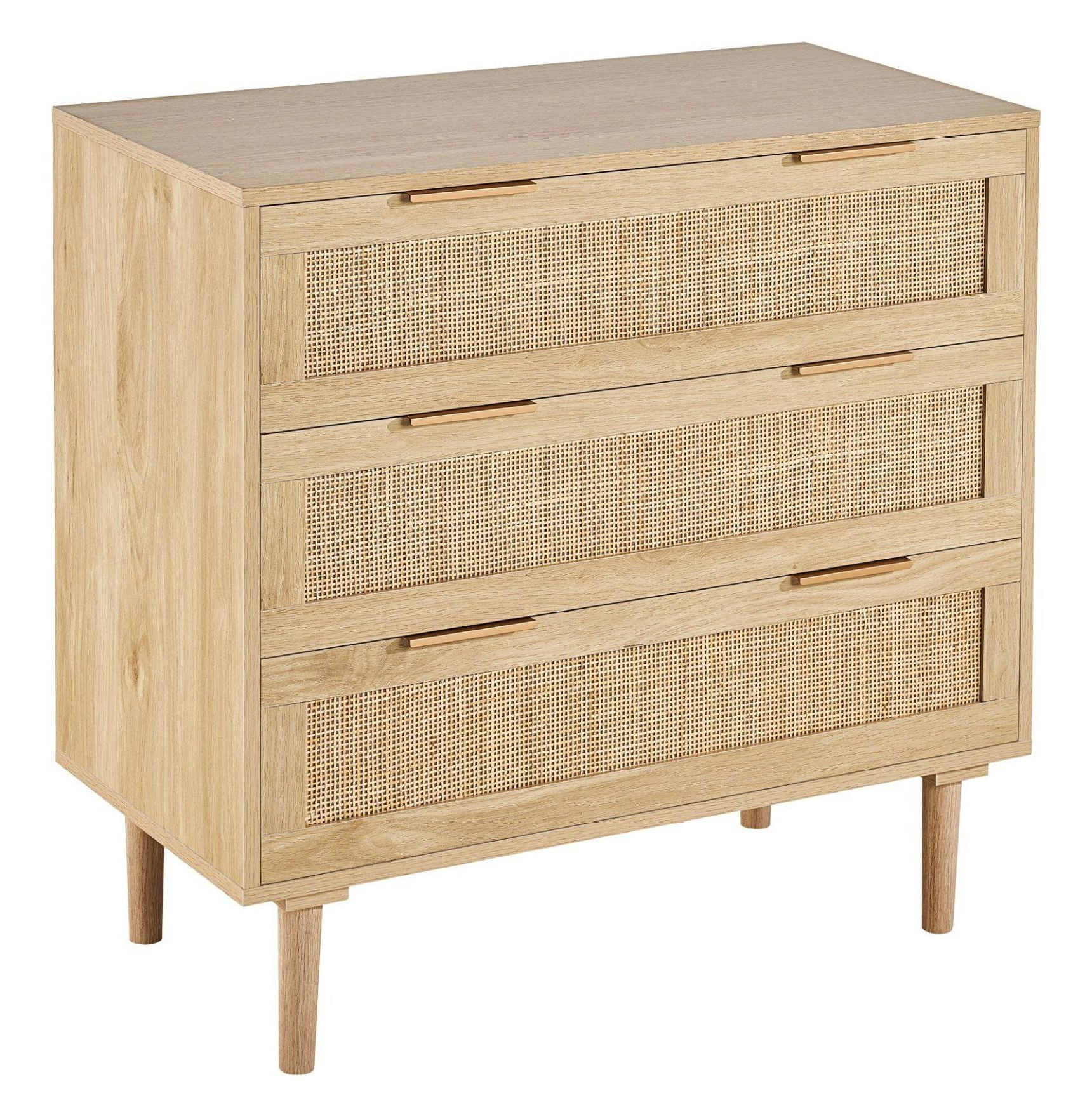 Rattan 3 Drawer Dresser, Boho Bedroom Dresser, Natural Rattan Chest ...