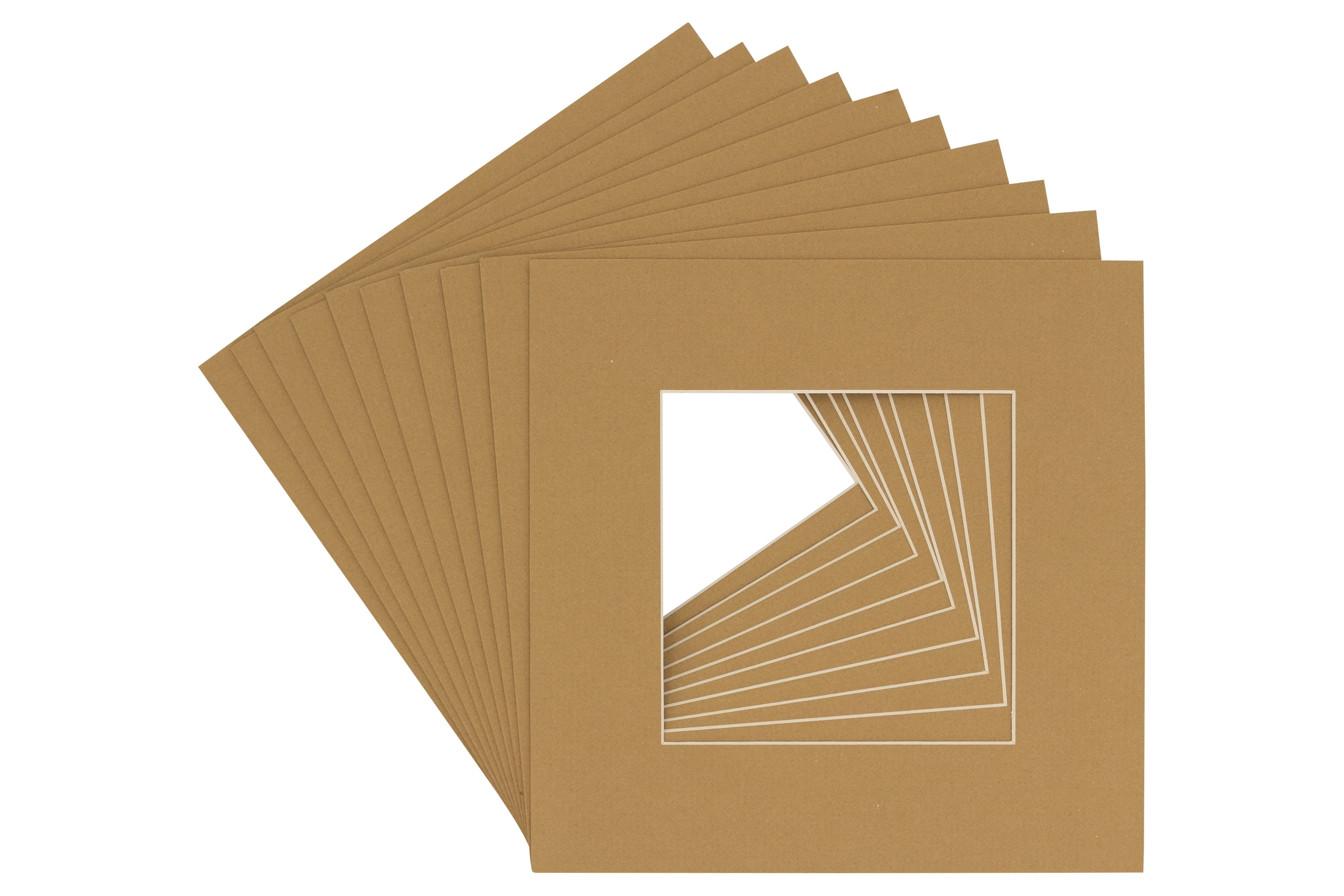 Rattan Acid Free 12x12 Picture Frame Mats with White Core Bevel Cut for ...