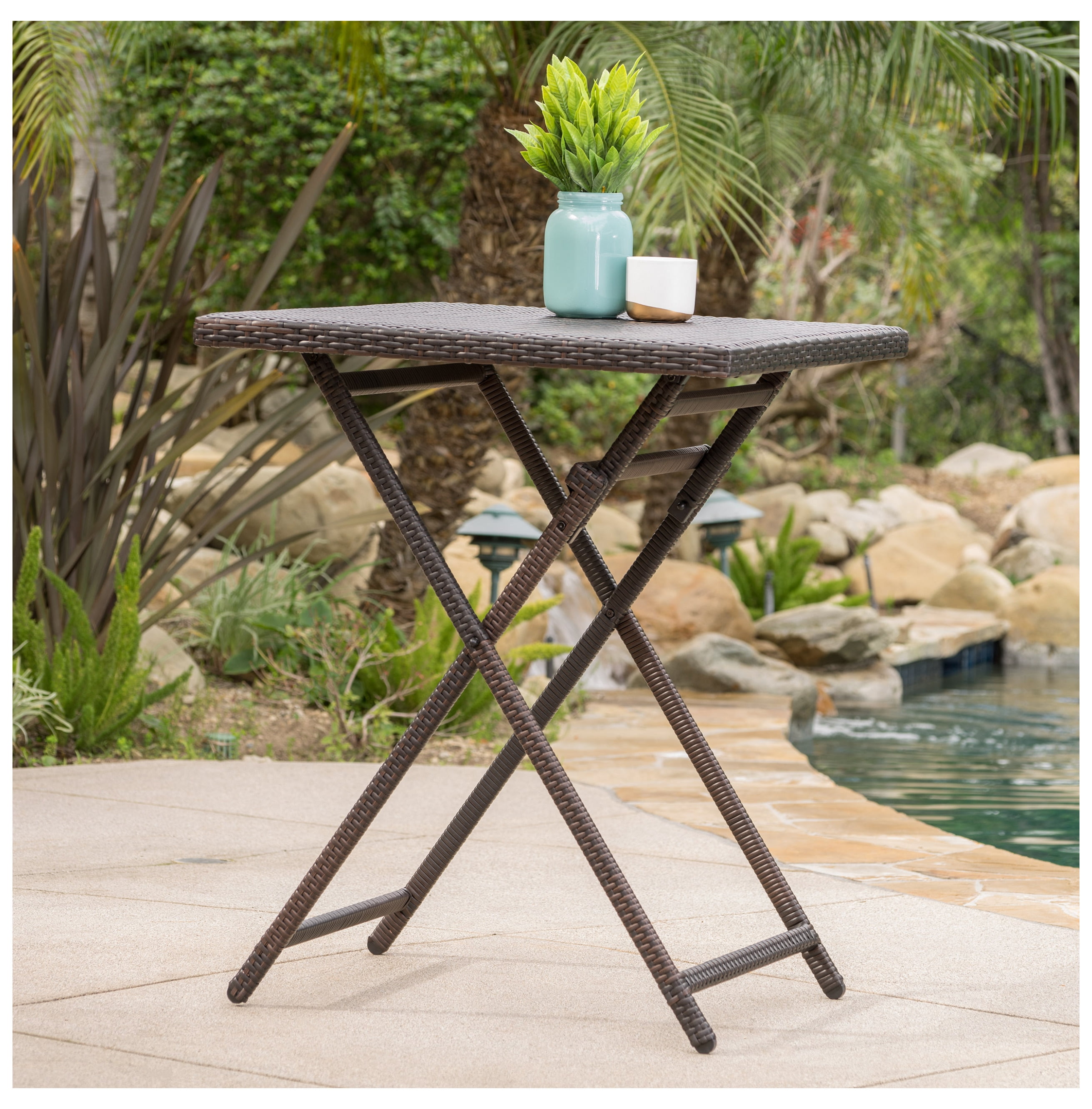 Rattan BAR TABLE Brown Multi + Rattan - Walmart.com