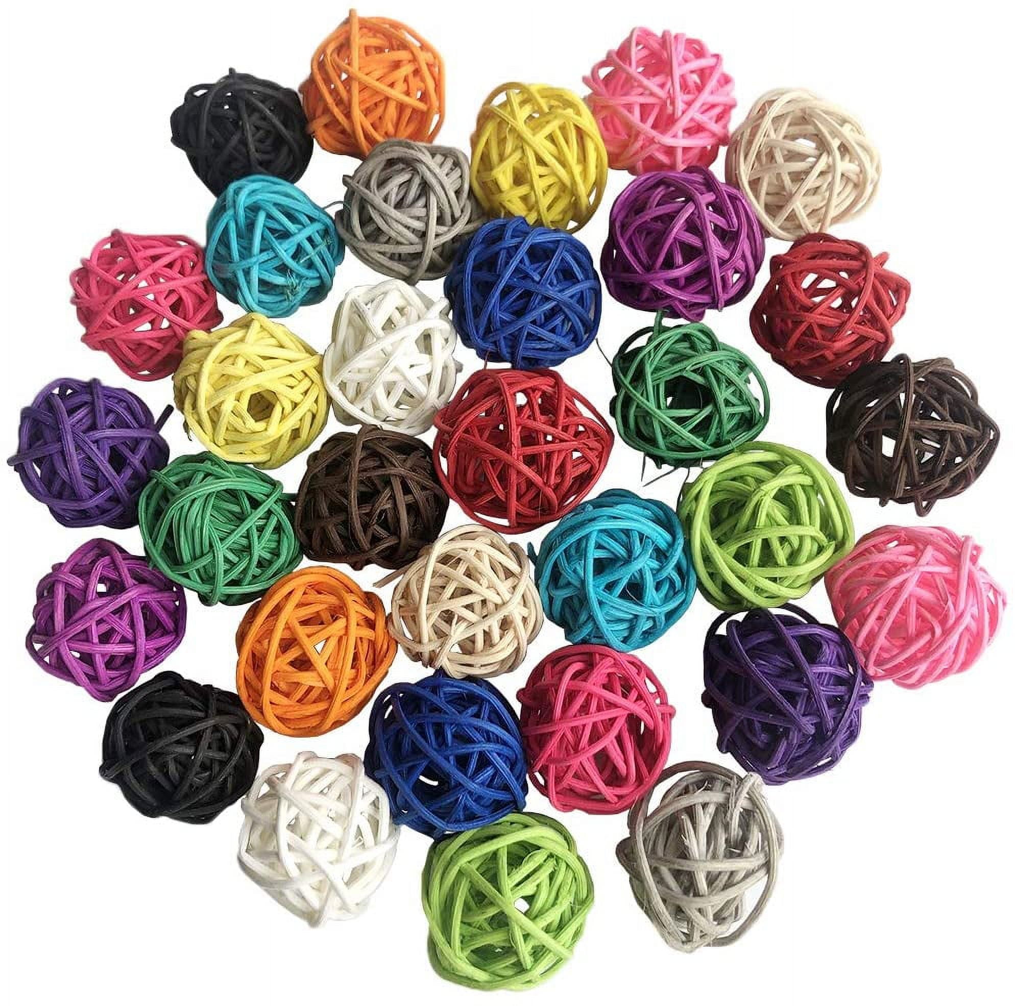 Rattan Balls 32 Pack 1.2 inch Wicker Ball Birds Quaker Parrot Parakeet ...