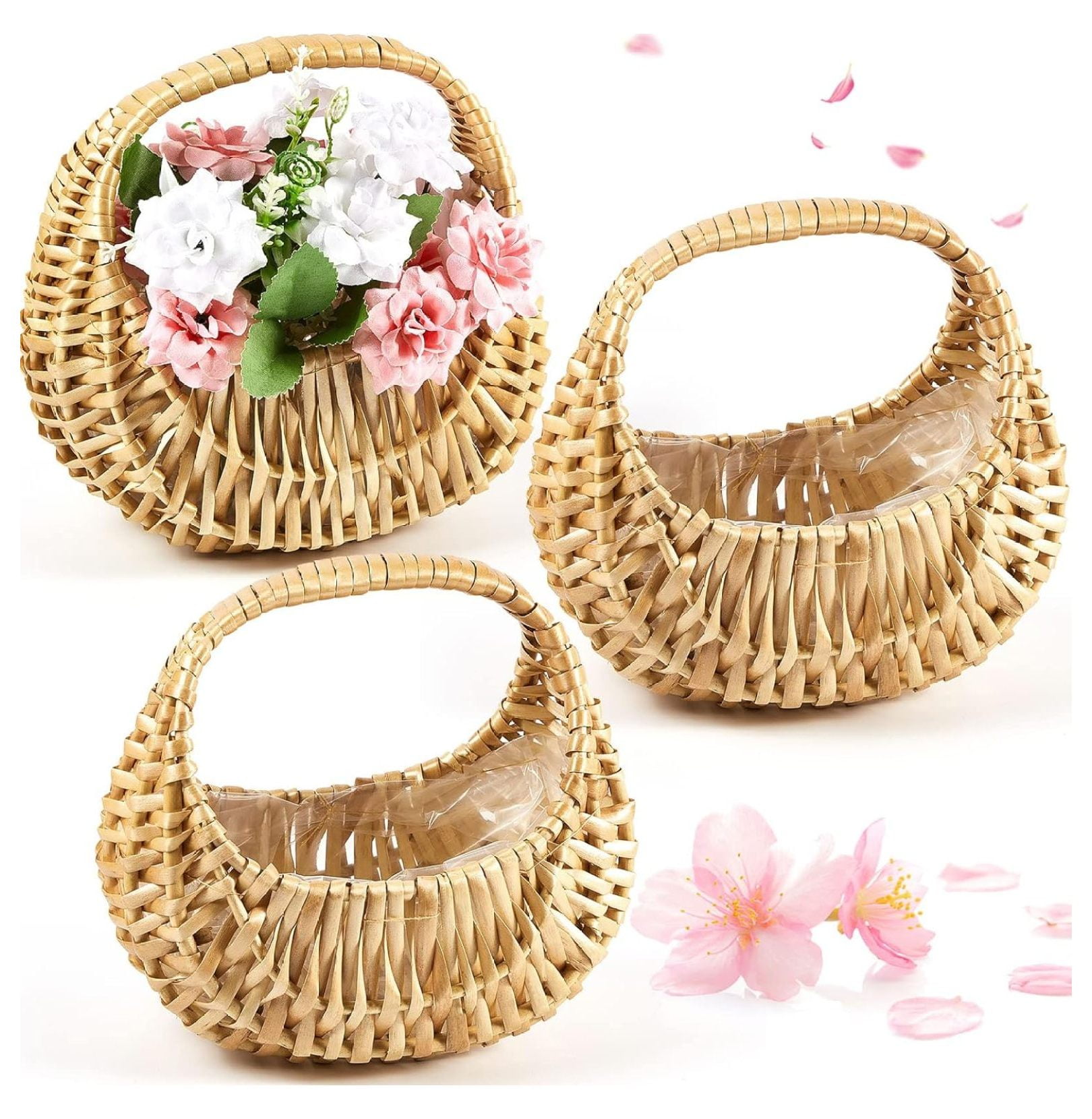 Rattan Basket Half Moon Wicker Basket Willow Straw Basket Small Woven ...
