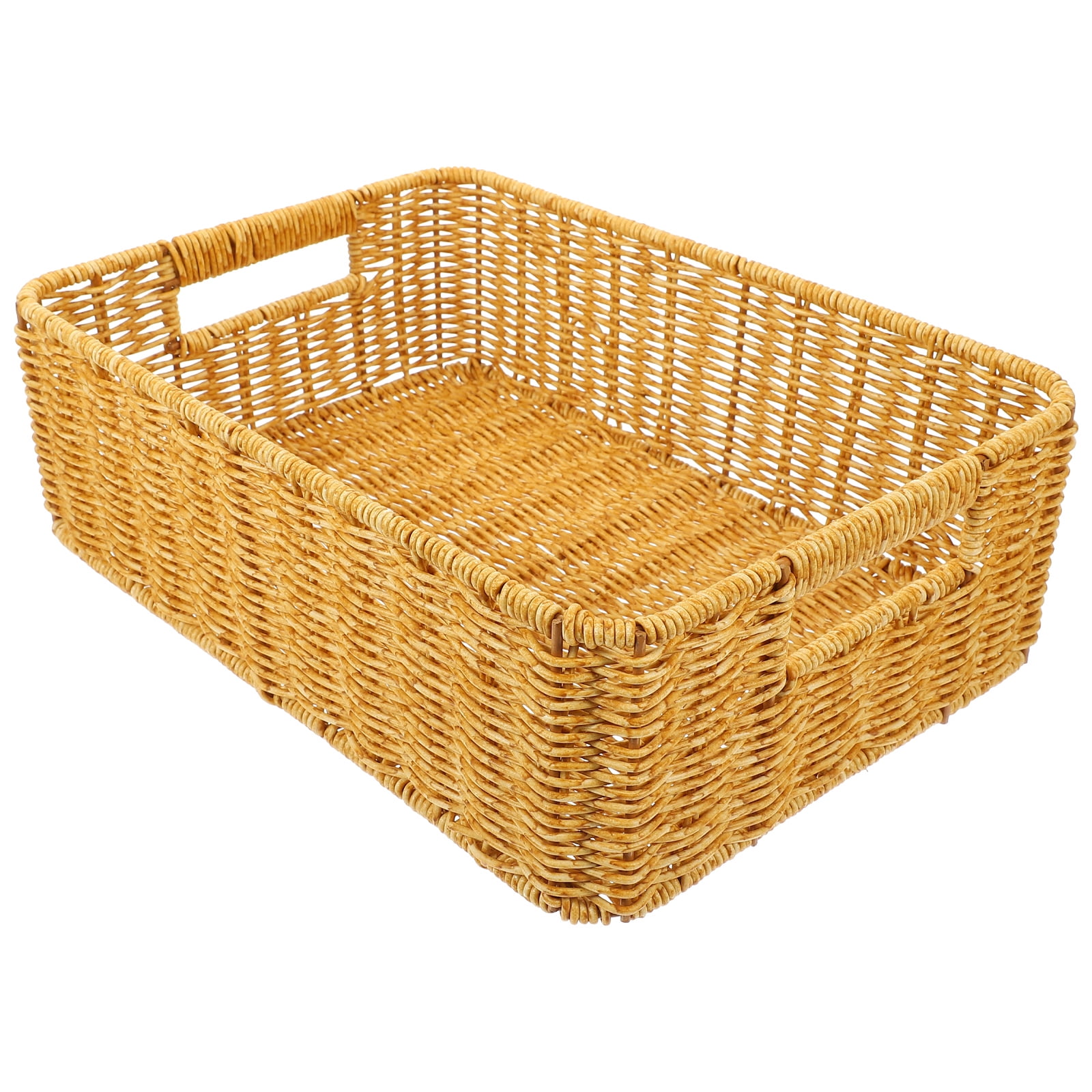 Rattan Basket Wicker Storage Bins Woven Organizer Drawer for Toys ...