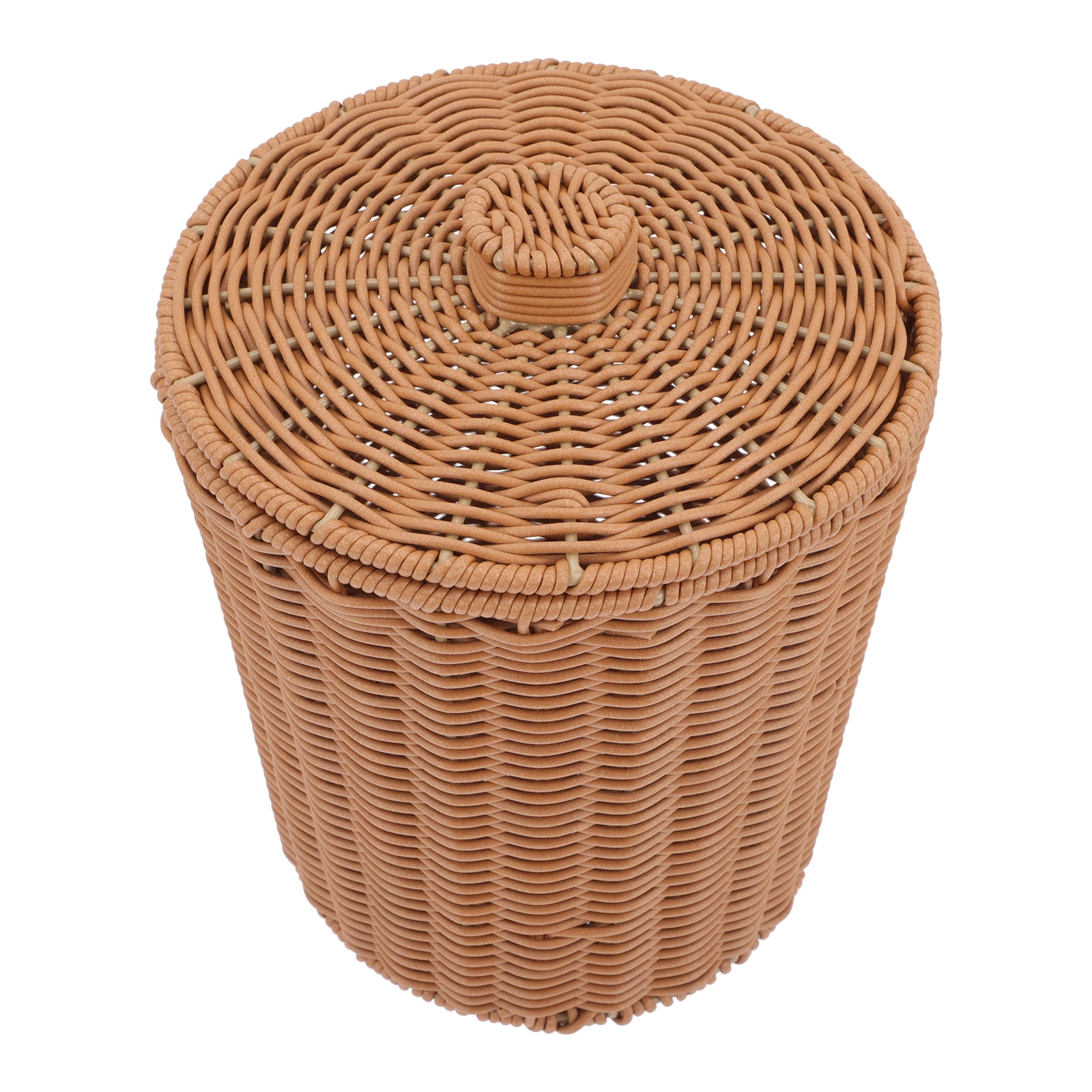 Rattan Bathroom Trash Storage Bucket with Lid Clothing Holder - Walmart.com