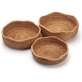 Rattan Bread Baskets Round Woven Fruit Bowls Key Holders Stackable for ...