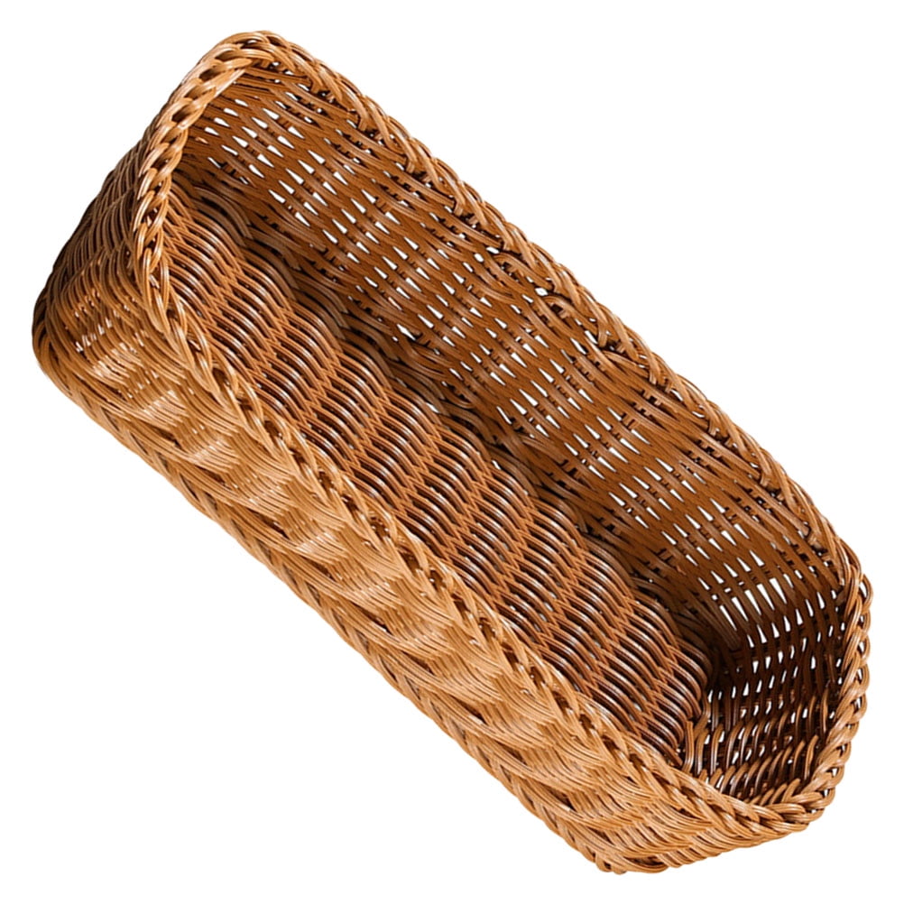 Rattan Chopstick Basket Utensil Storage Serving Utensils Cutlery Rack ...