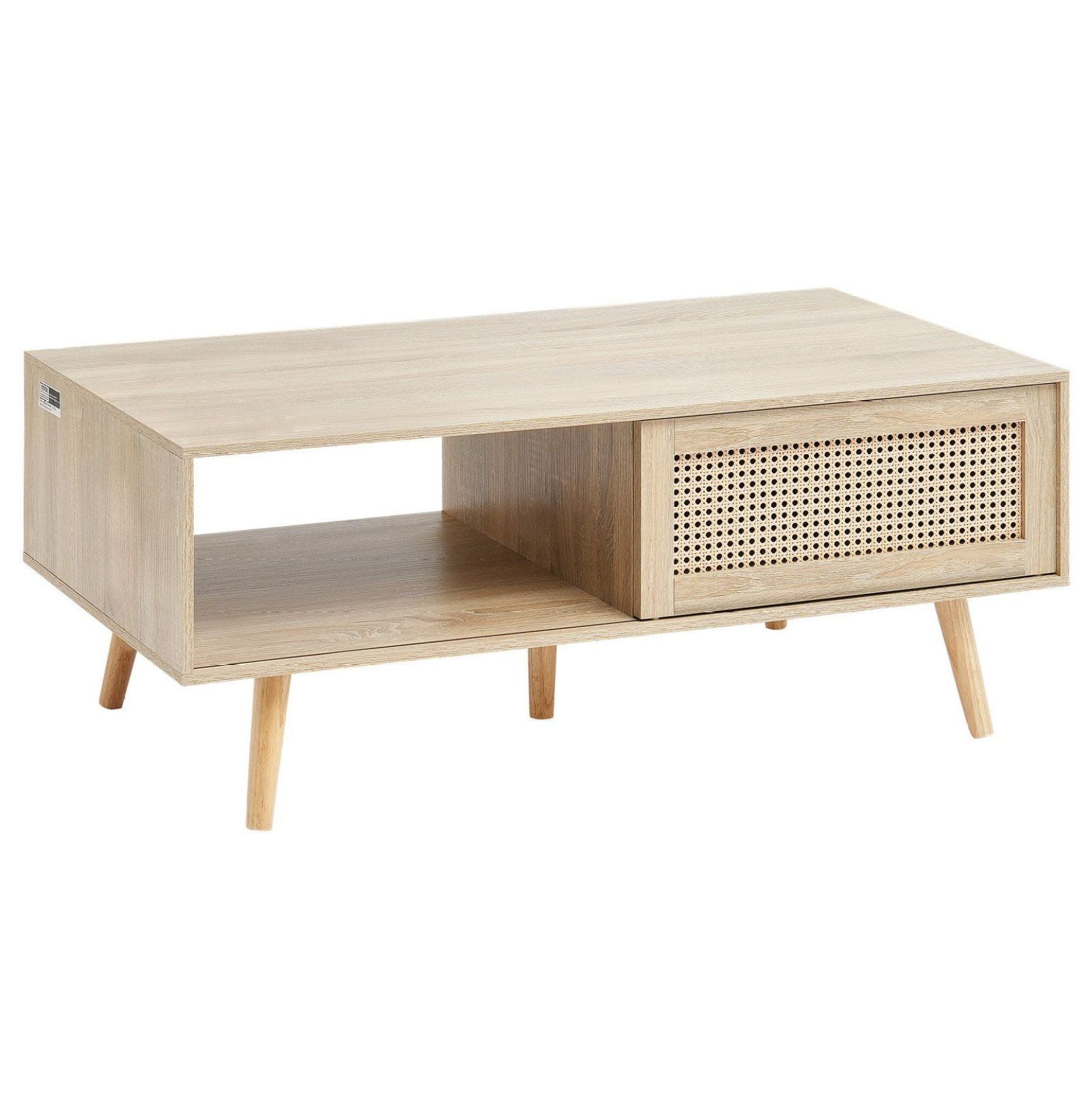 Rattan Coffee Table Rectangle Rattan Coffee Table 2-Tier for Living ...