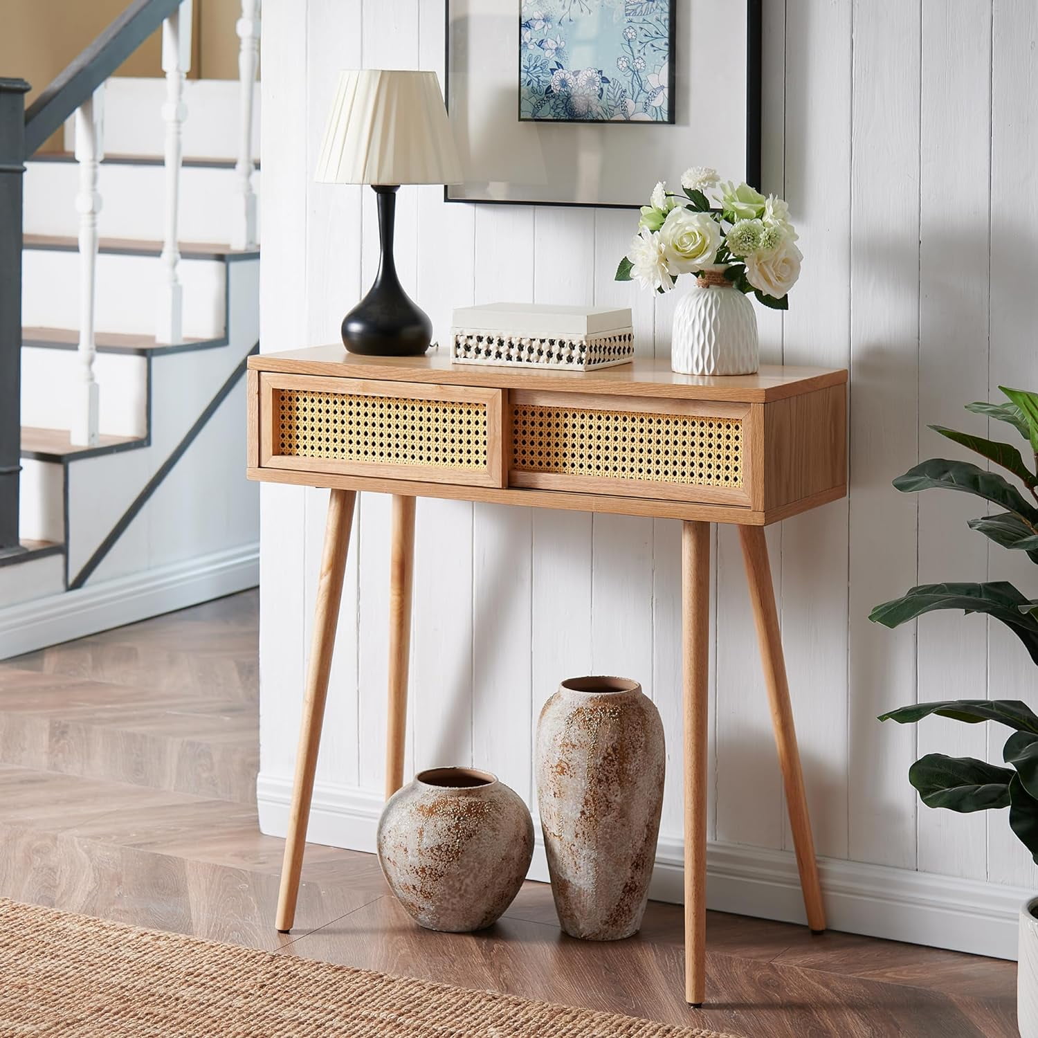Rattan Console Table, Boho Entryway Tables, Vanity Desk, Rattan Dresser ...