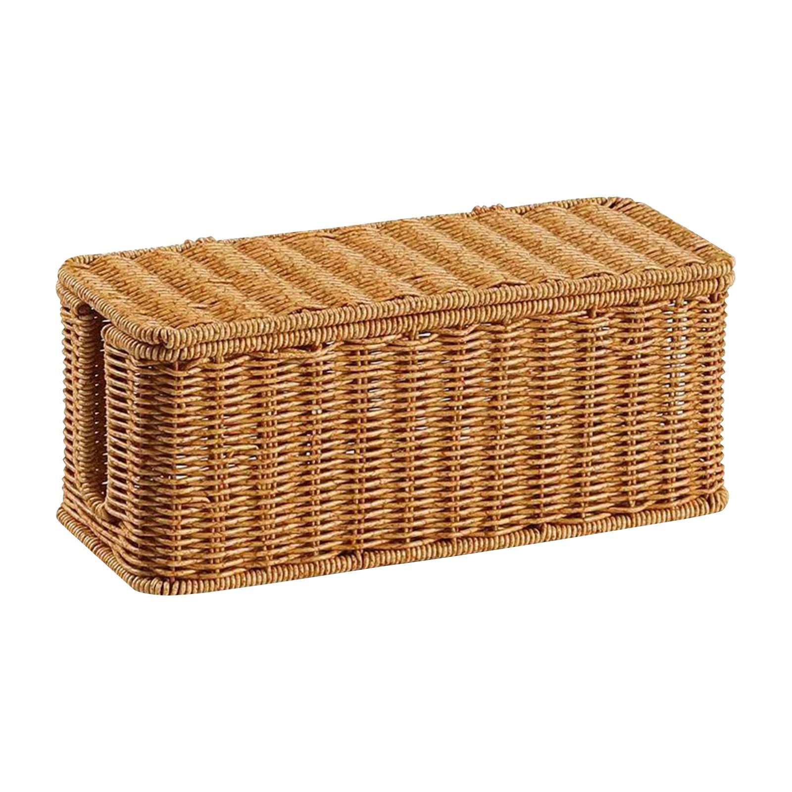 Rattan Cord Management Organizer - 180° Flip Lid, Pet-Proof, Ventilated ...