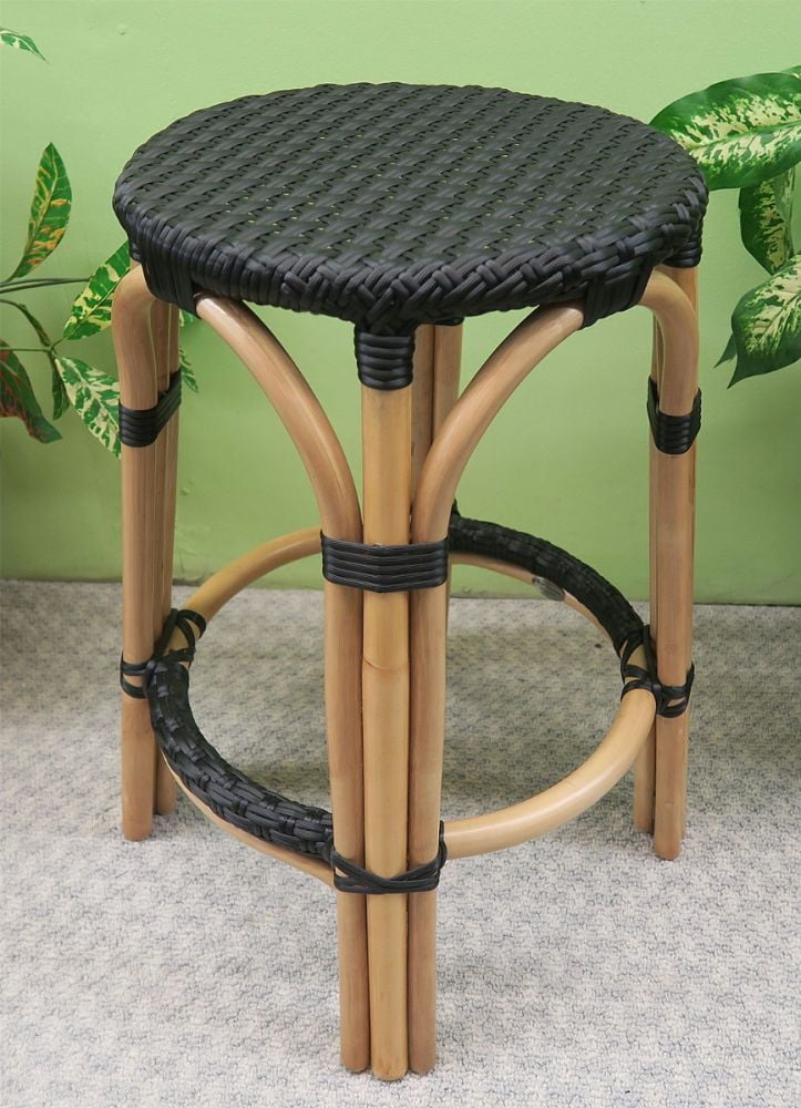 Rattan Counter Stools with Easy Clean Resin Wicker Seats - Walmart.com