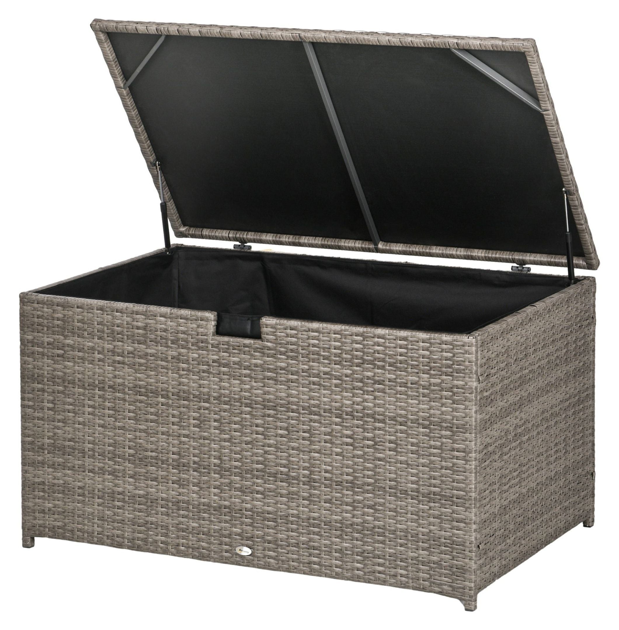 Rattan Deck Box 113 Gallon, Outdoor Storage Trunk for Patio, Poolside ...