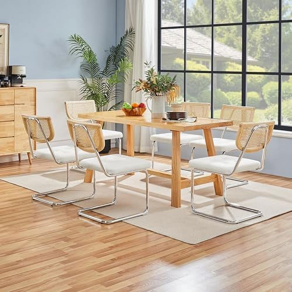 Rattan Dining Chairs Set of 6 Dining Room Chairs Mid Modern Kitchen ...