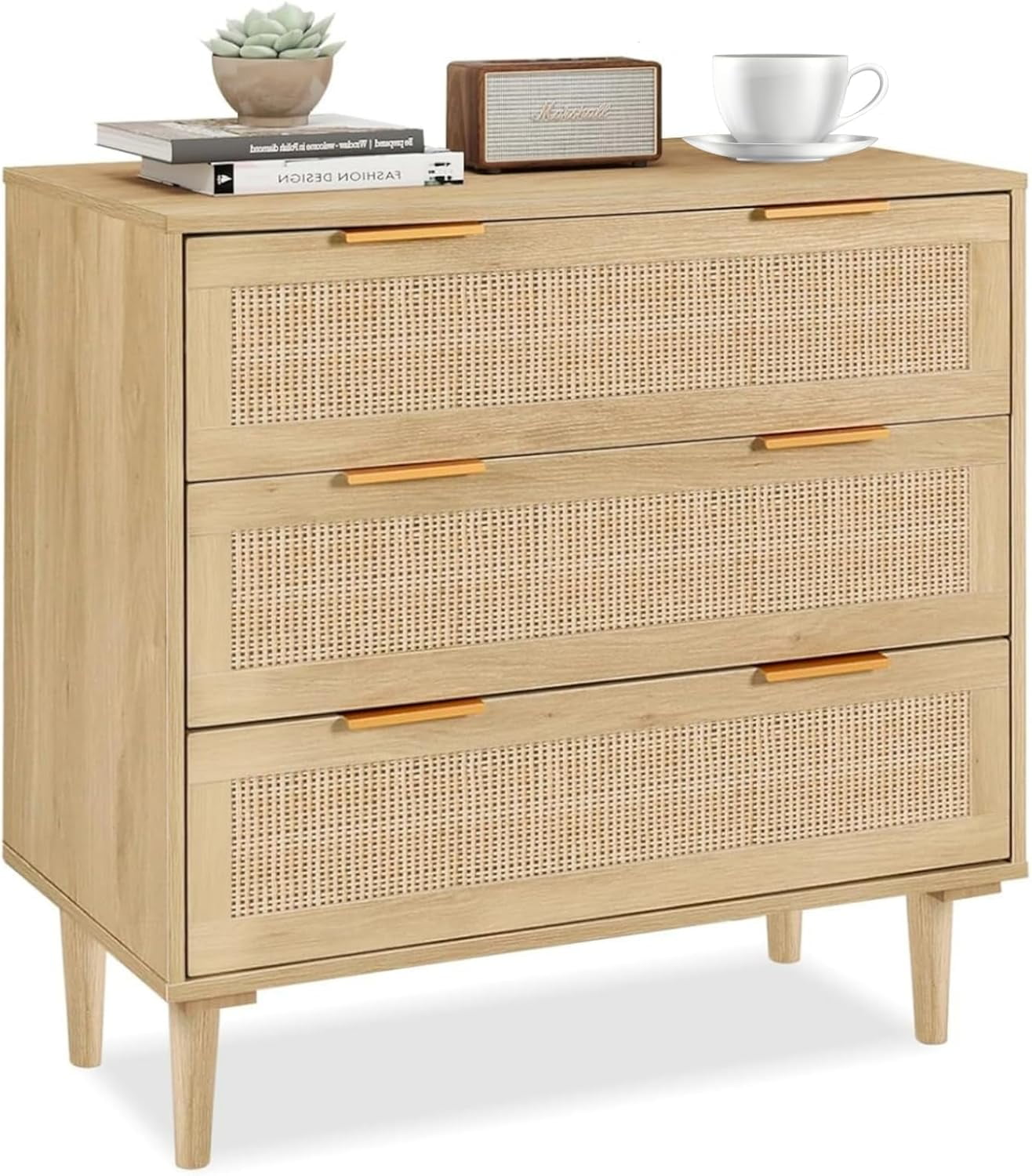 Rattan Dresser for Bedroom 3 Drawer Dresser for Closet, Boho Rattan ...
