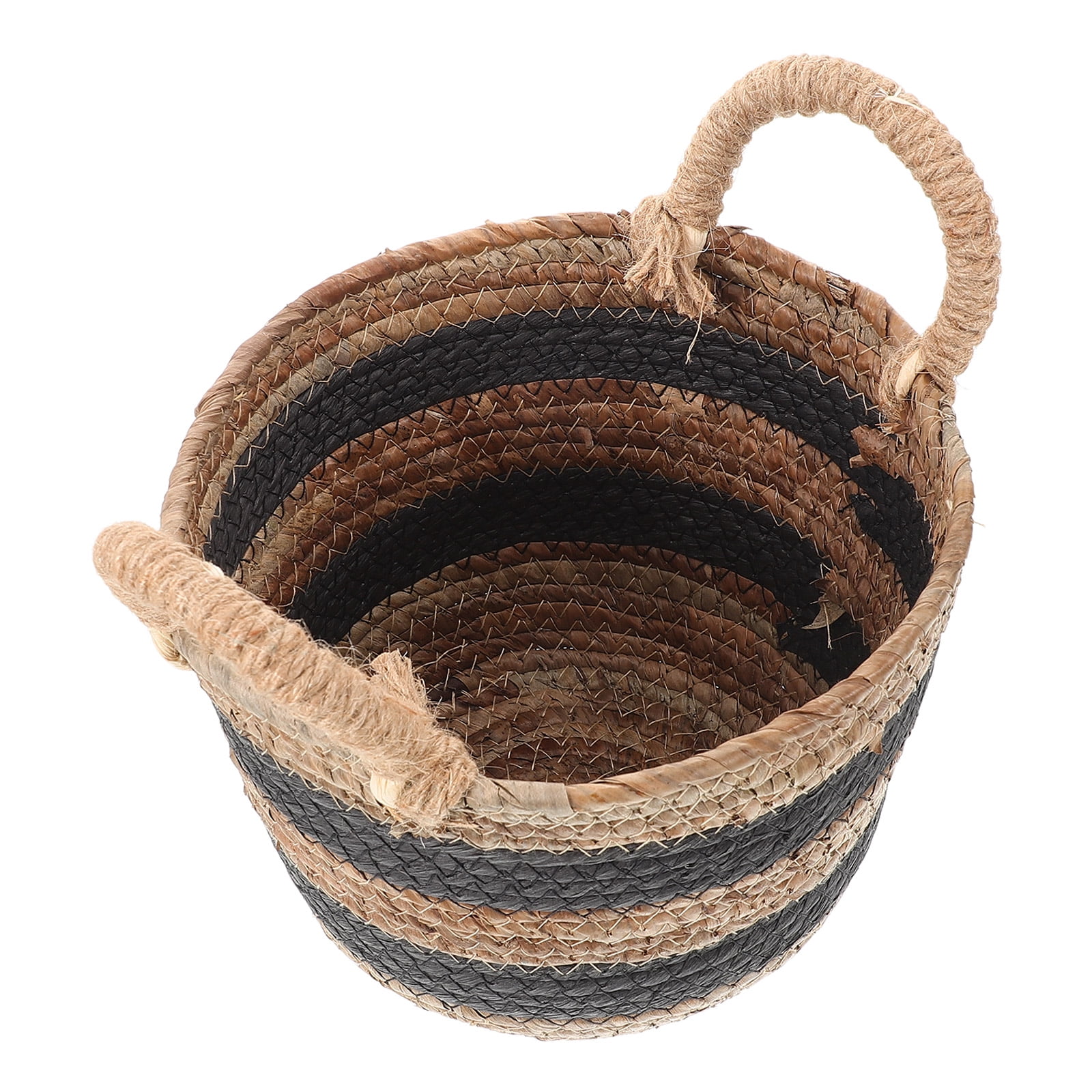 Rattan Flower Basket Wicker Planter Basket Bamboo Laundry Hamper Round ...