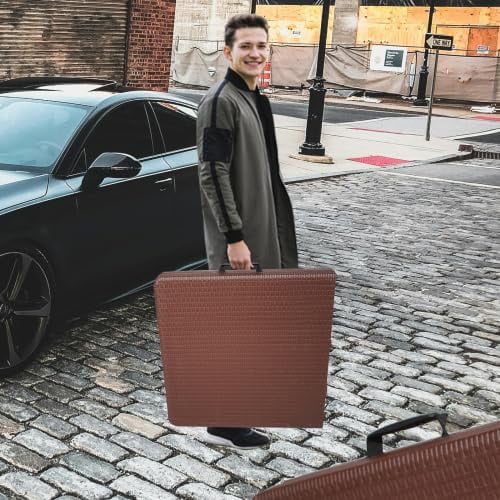 Rattan Folding Table 4ft Heavy-Duty Portable Outdoor Picnic Table for ...