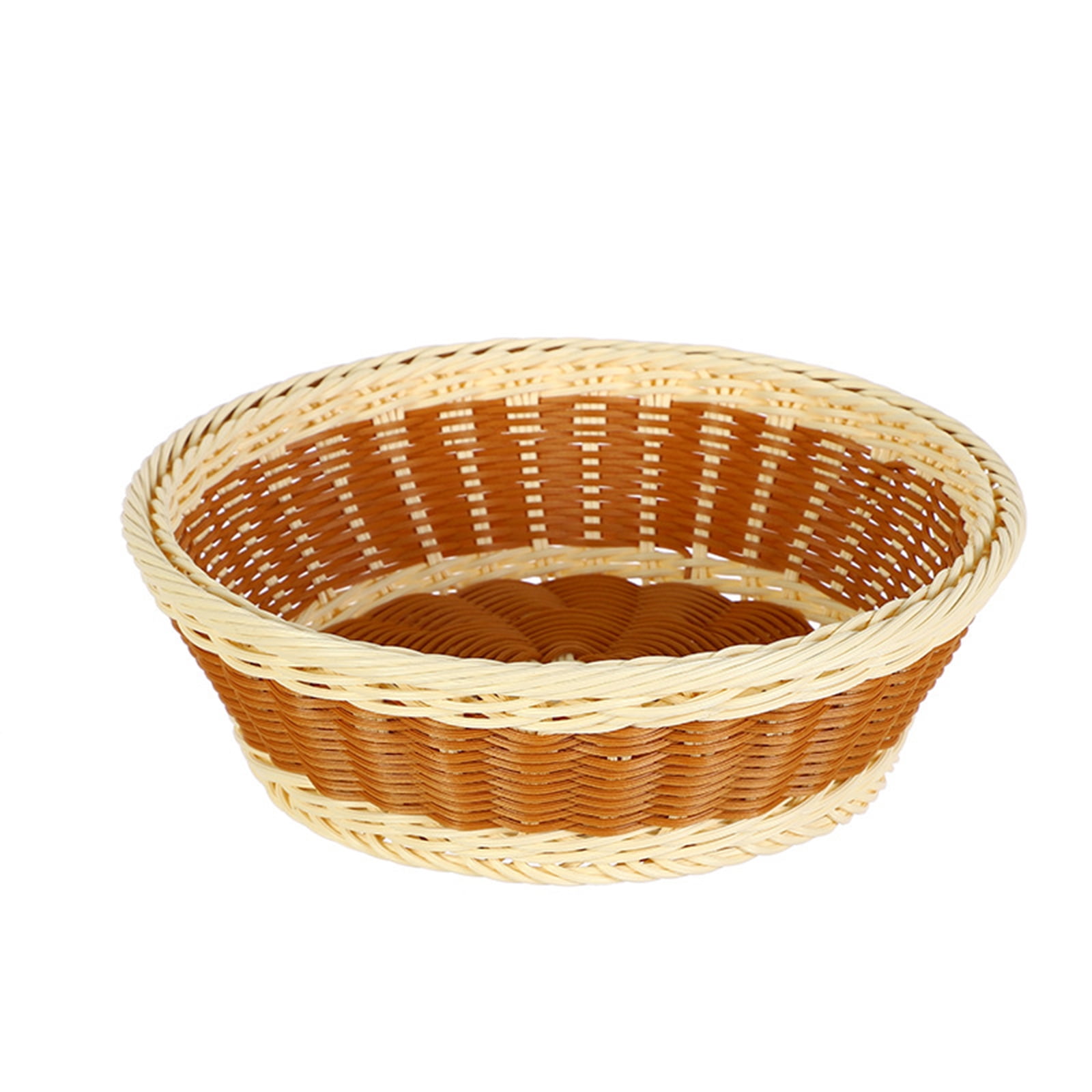 Rattan Fruit Basket Round Woven Wicker Bread Basket Food Snack ...