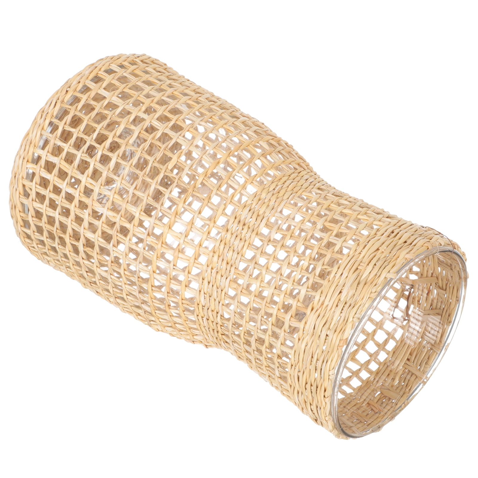 Rattan Glass Flower Holder Decorative Vase Hydroponic Planter Table ...