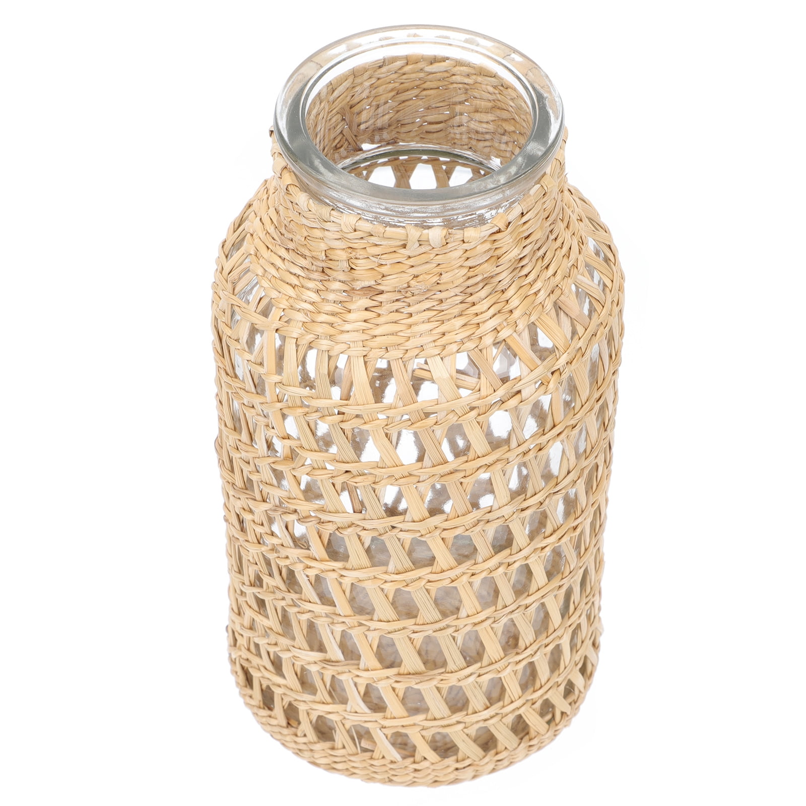 Rattan Glass Vase Looks Vases Artificial Plants Wedding Bouquet Floral ...