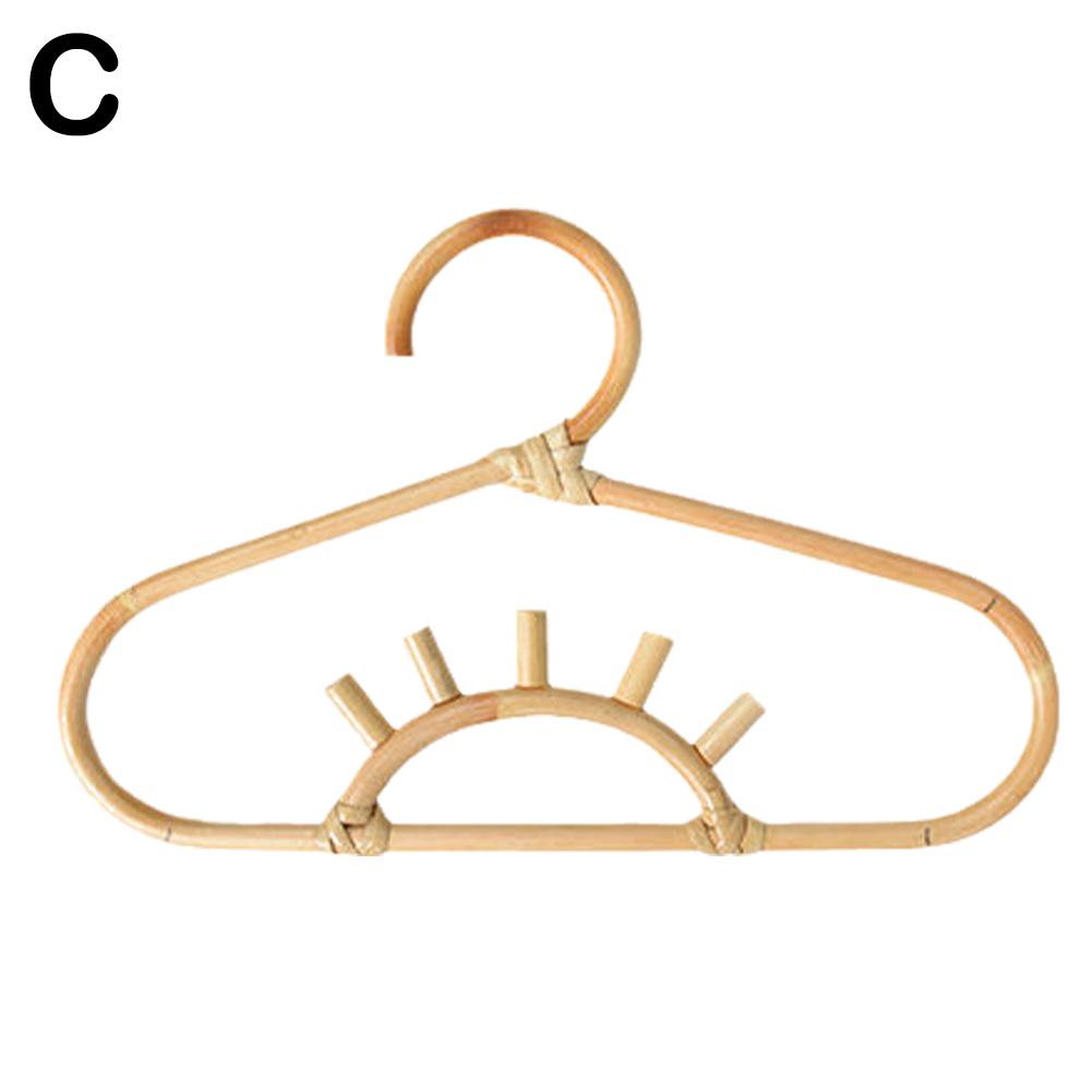 Rattan Hanger Kids Garments Organizer Rack Hat Hanging Roo` Wall Hooks ...