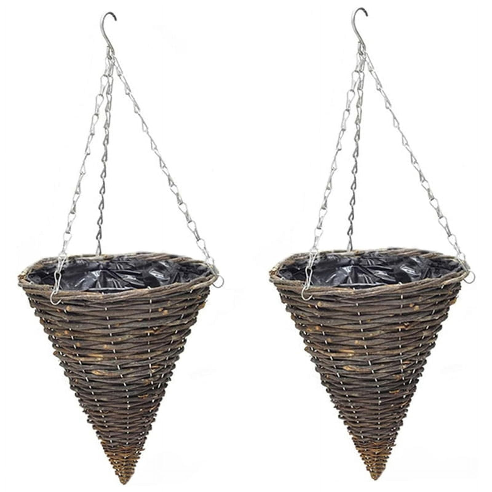 Rattan Hanging Basket, Cone Shaped Hanging Baskets, Hanging Flower ...