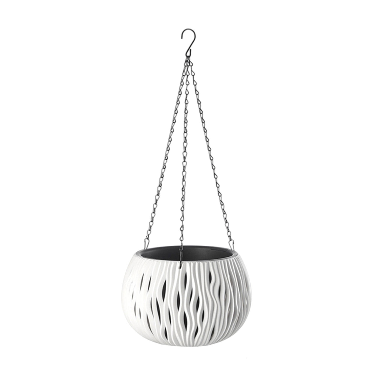 Rattan Hanging Basket Planter for Outdoor Gardening with Water Barrier ...