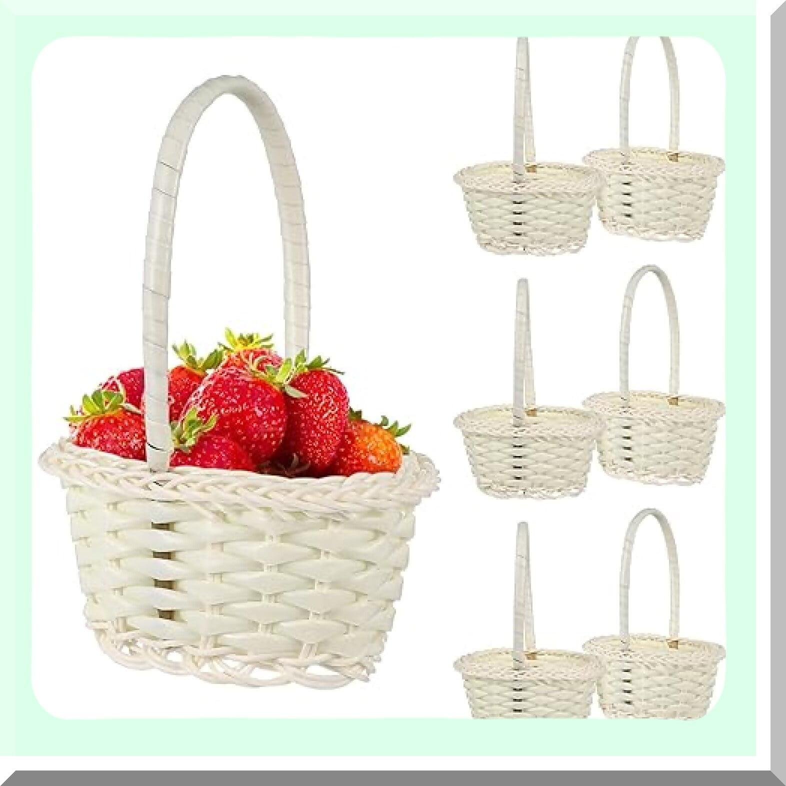 Rattan Harvest Baskets - Set of 10 Mini Woven Flower Baskets for Garden ...
