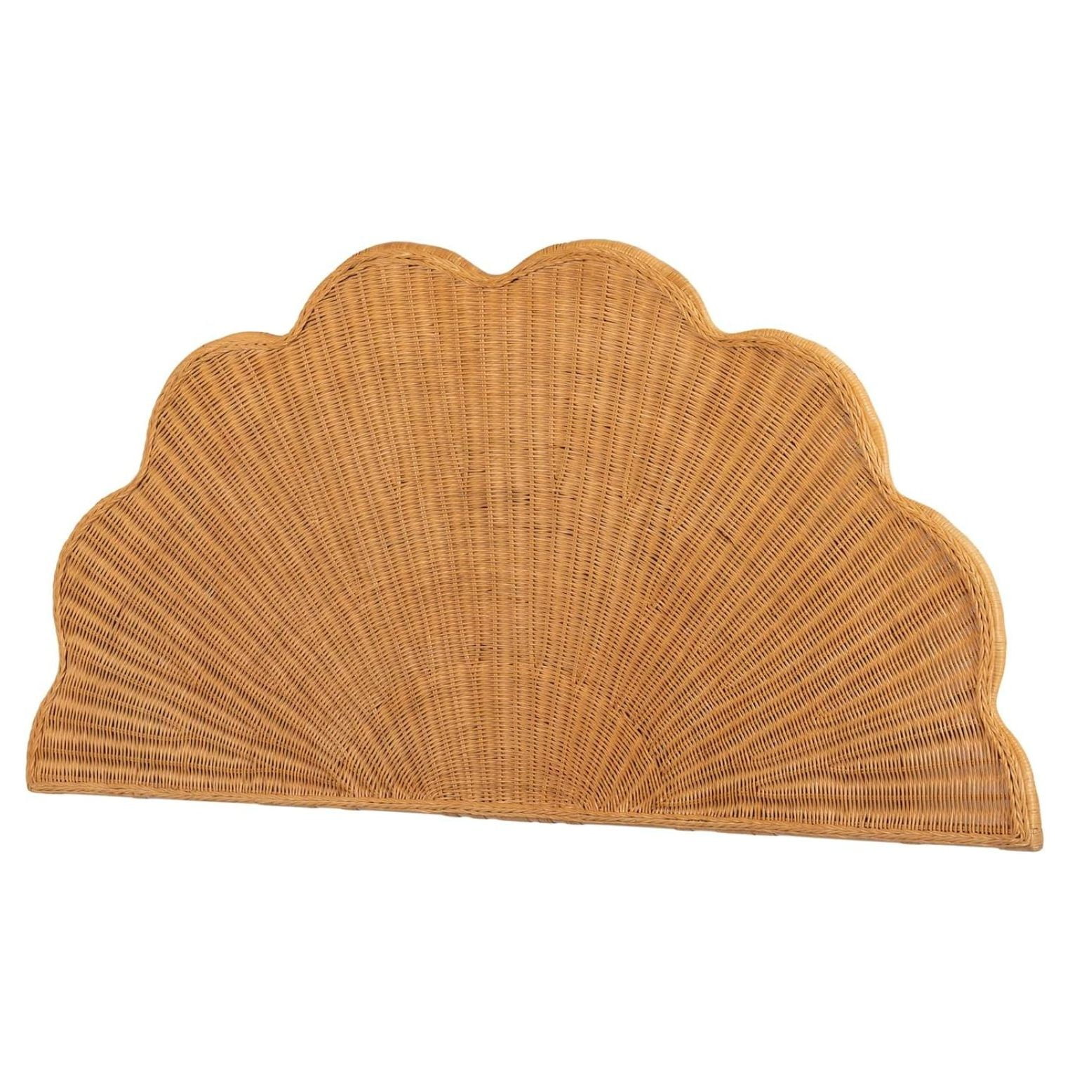 Rattan Headboard Wall Mounted, Full Size, Natural Shell Design ...