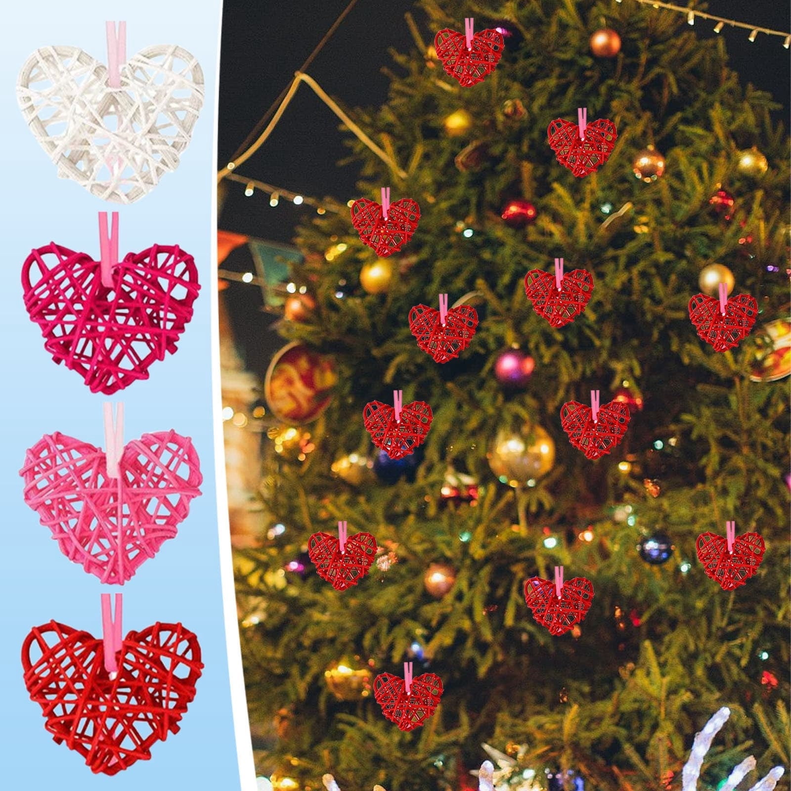 Rattan Heart Decor, Woven Heart Shaped Rattan Ornament For Tabletop ...