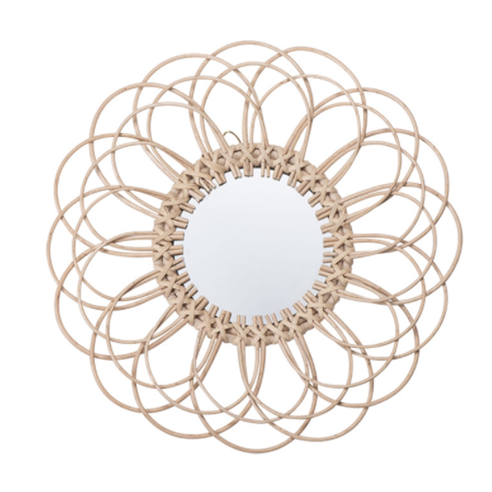 Rattan Innovative Art Decoration Round Makeup Mirror Flower Dressing ...
