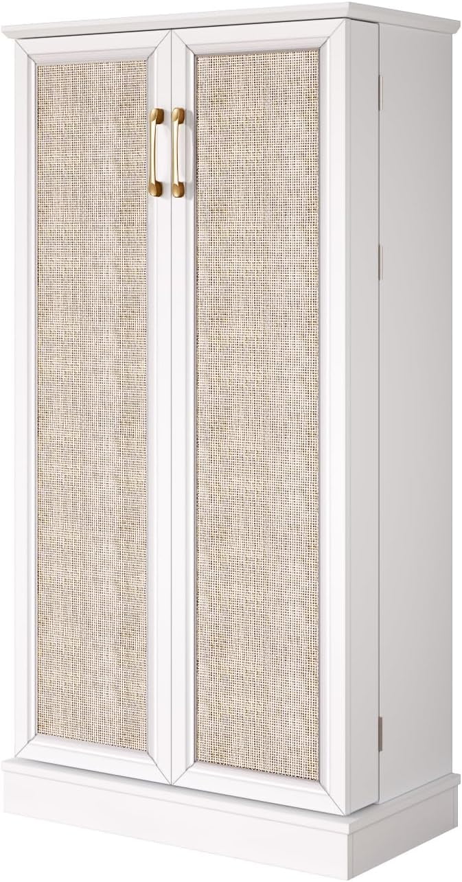 Rattan Kitchen Pantry Cabinets 50" - Food Storage Cabinets with Rattan ...