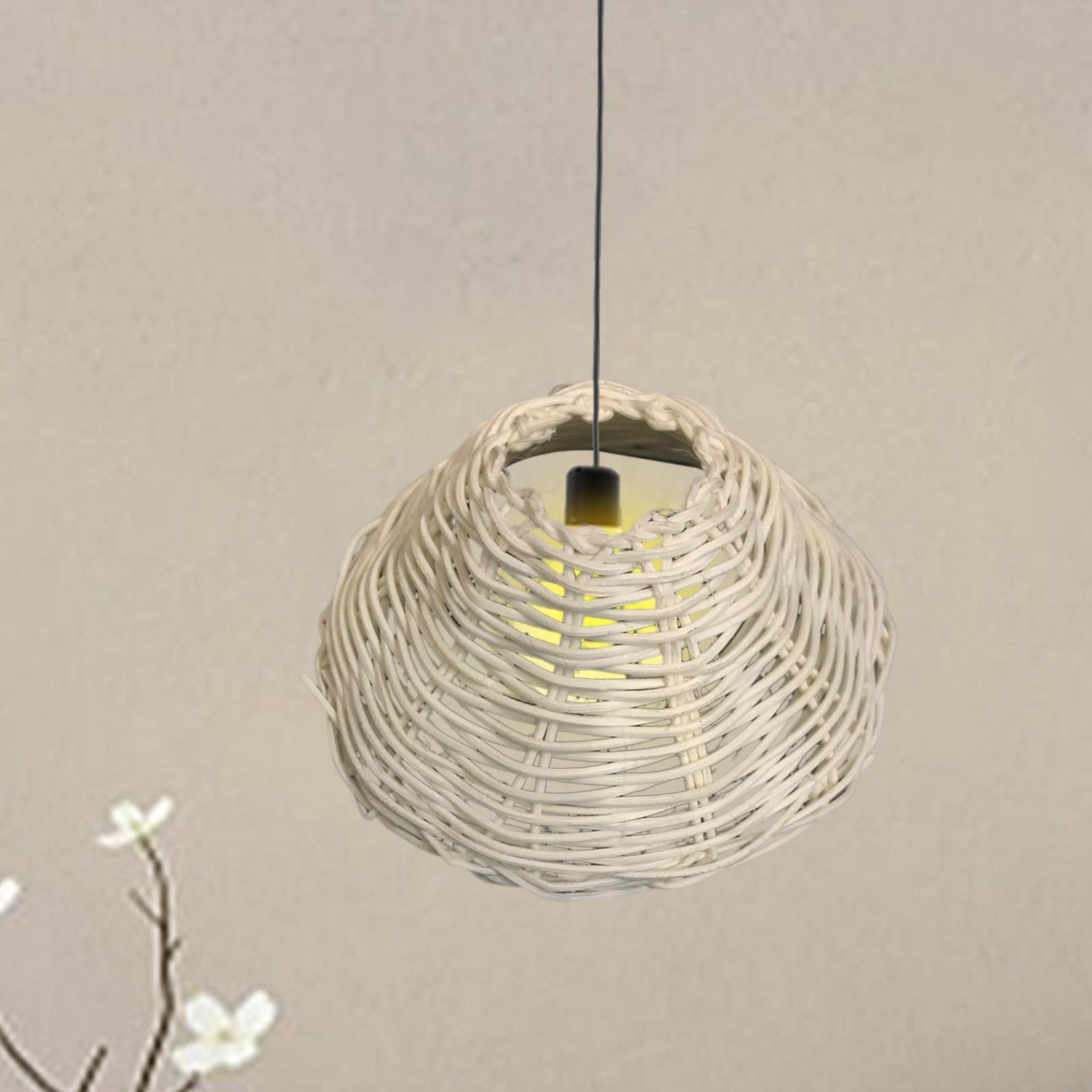 Rattan Lamp Shade Hanging Light Cover Chandelier Shades Pendant Lamp ...