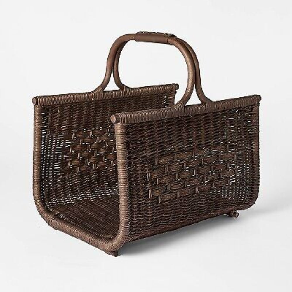 Rattan Log Holder Firewood Carrier Dark Brown - Walmart.com